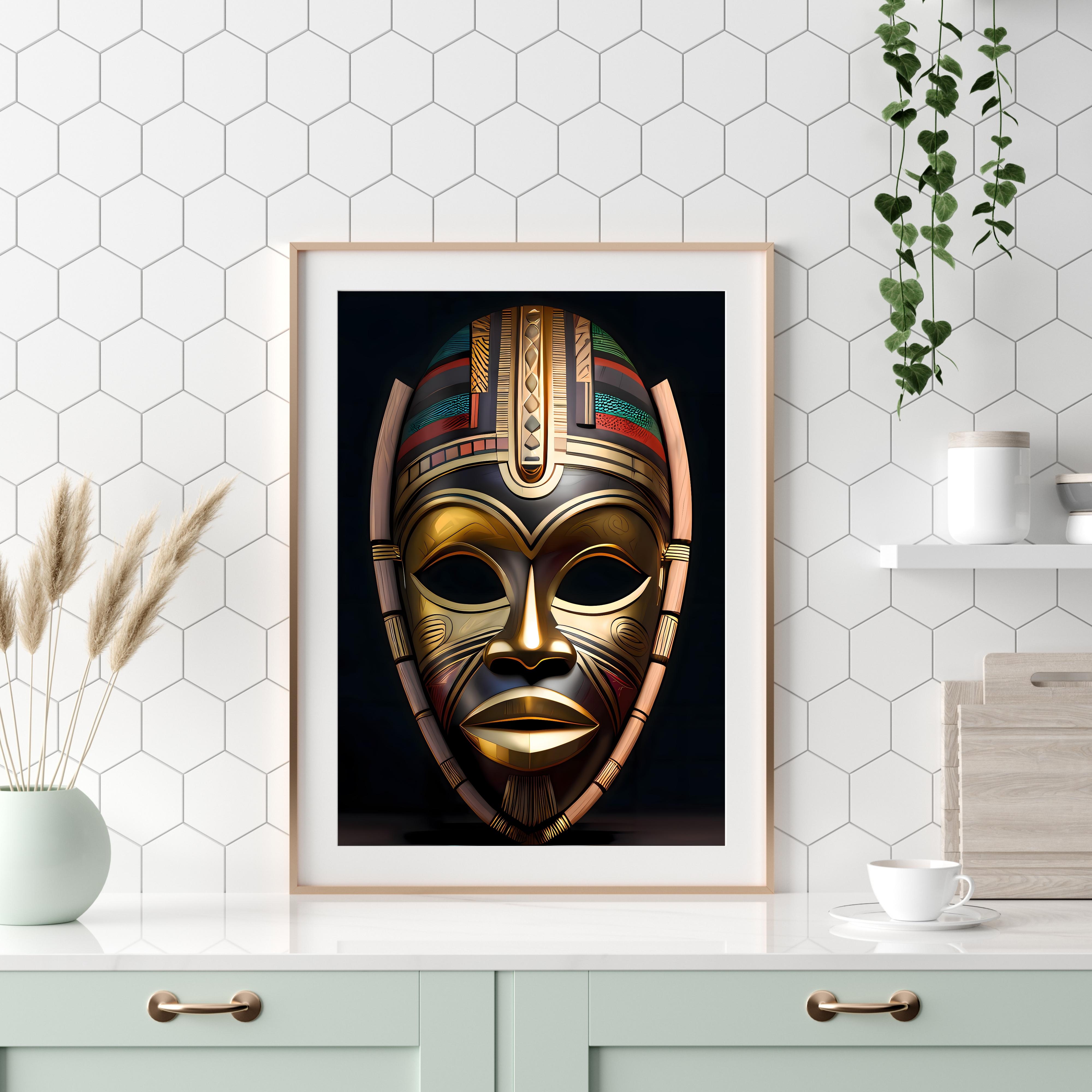 African Mask Printable Wall Art, Ethnic and Traditional Afri - Inspire ...