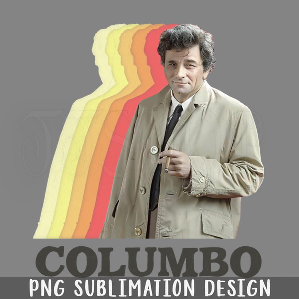 Columbo Vintage Faded Style Retro TV Fan PNG Download | Inspire Uplift