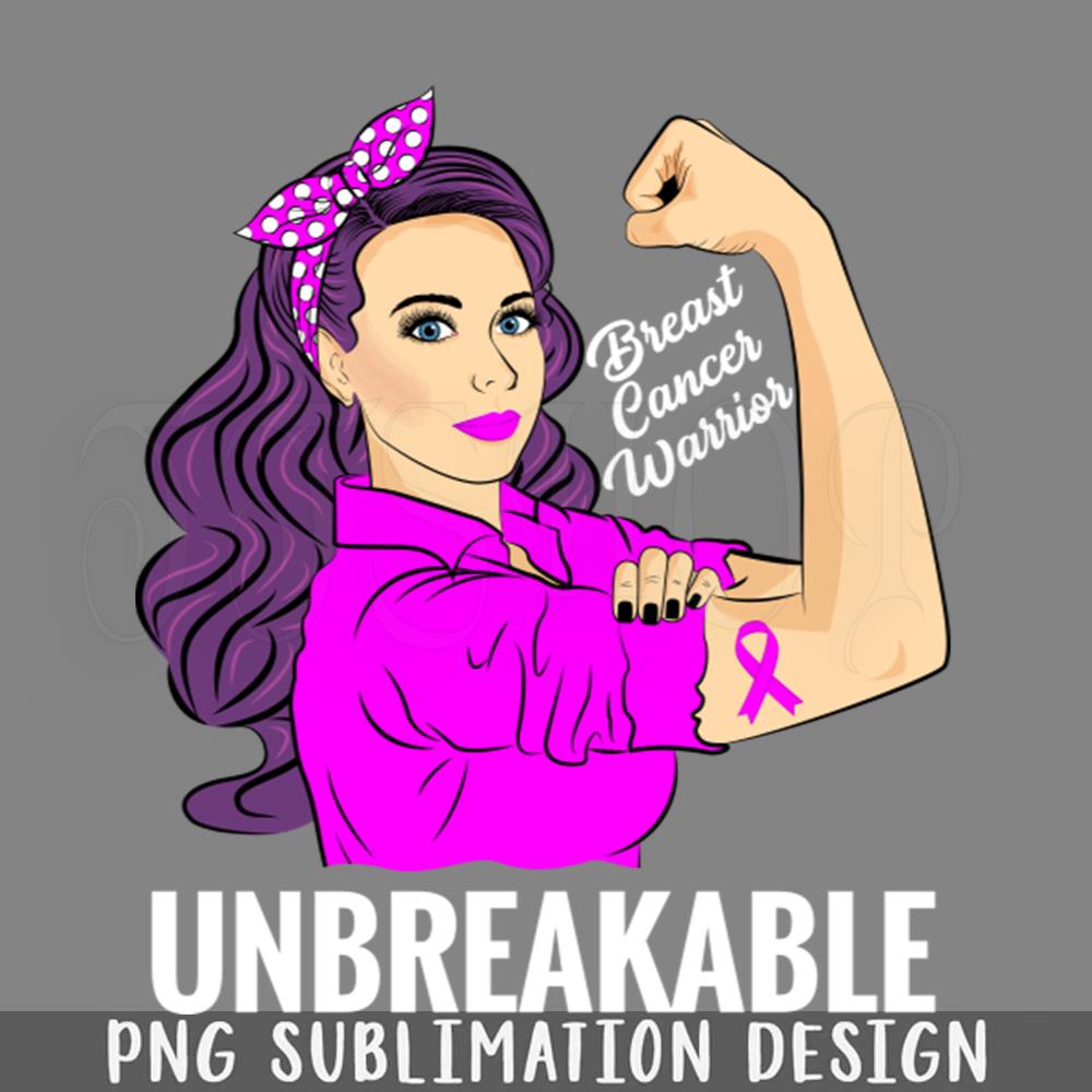 Breast Cancer Awareness Warrior Unbreakable PNG Download | Inspire Uplift