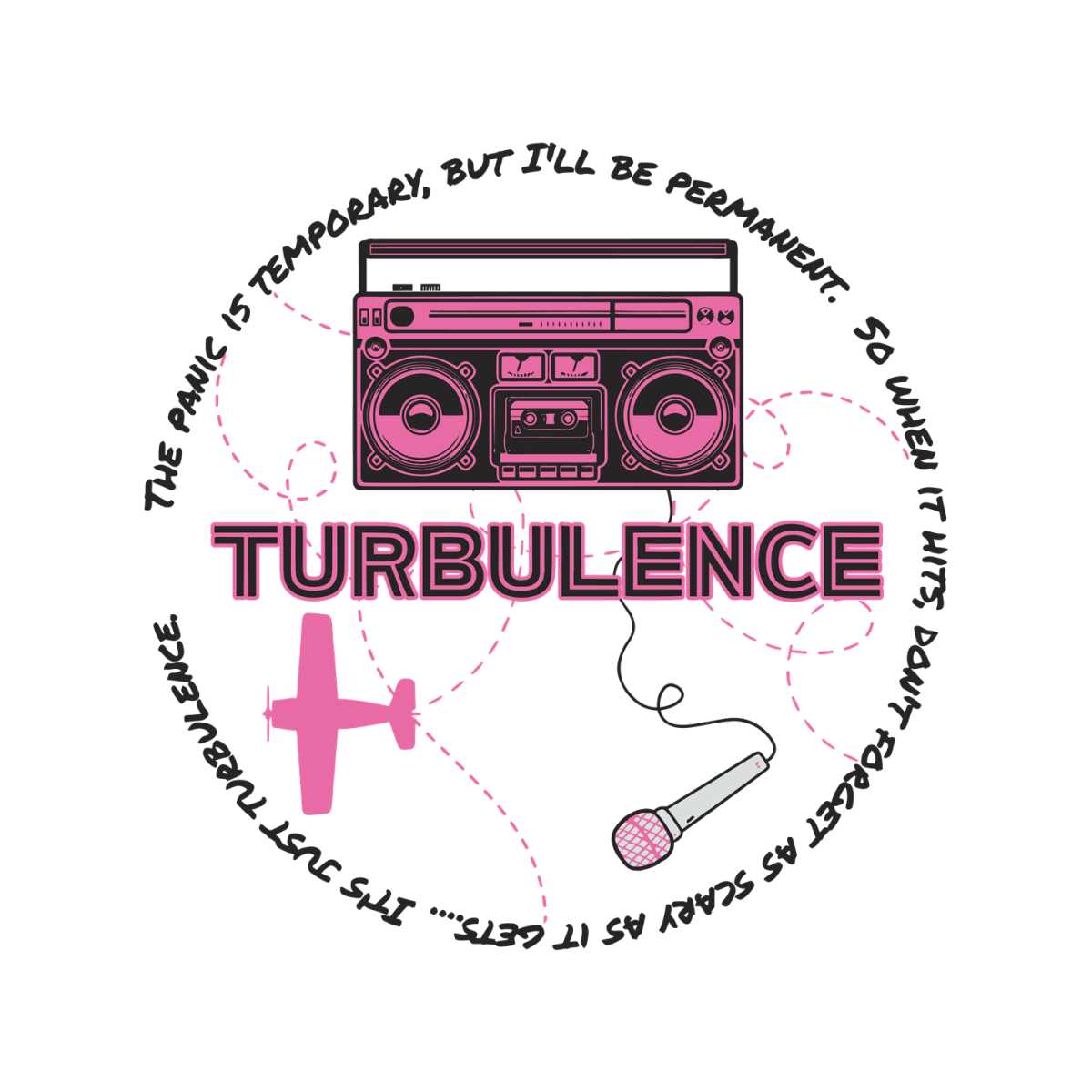 Retro Pink Turbulence The Panic Is Temporary SVG Download - Inspire Uplift