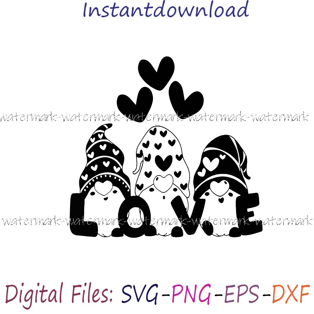 Love Gnomes Svg Funny Svg Valentines Gnome Svg Gnome Svg Inspire