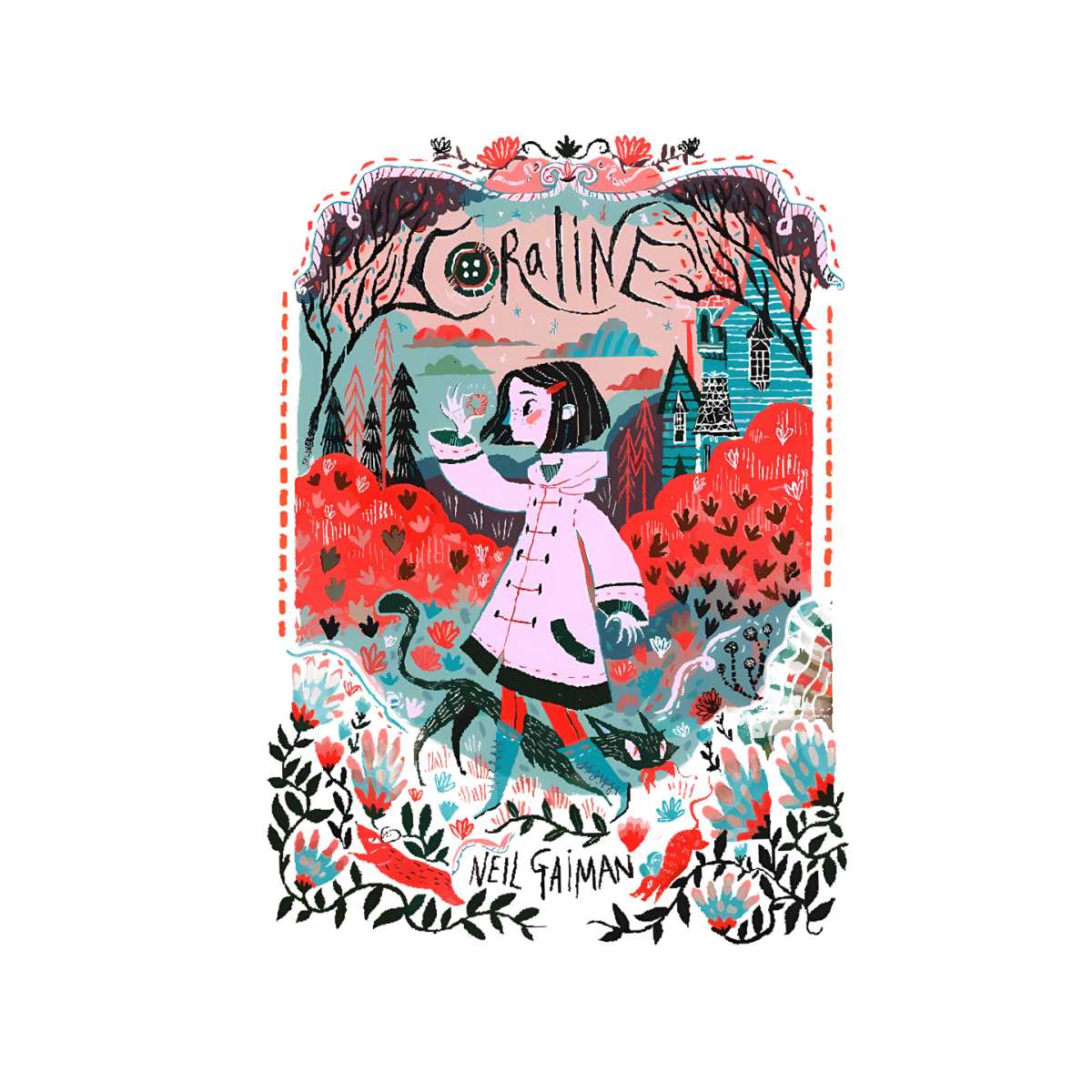 Vintage Coraline Doll Focus Features PNG Sublimation File | Inspire Uplift