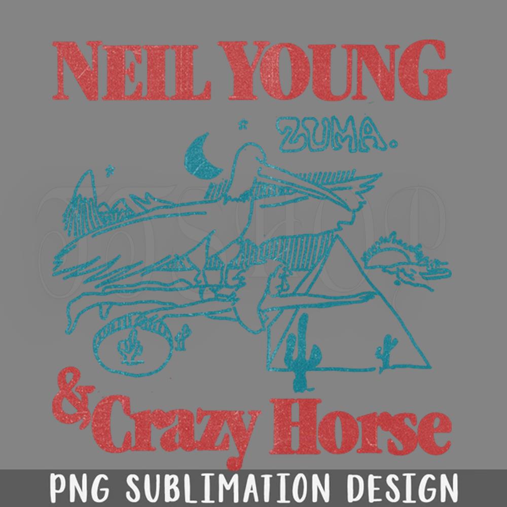classic 70s neil young crazy horse fanmade PNG Download | Inspire Uplift