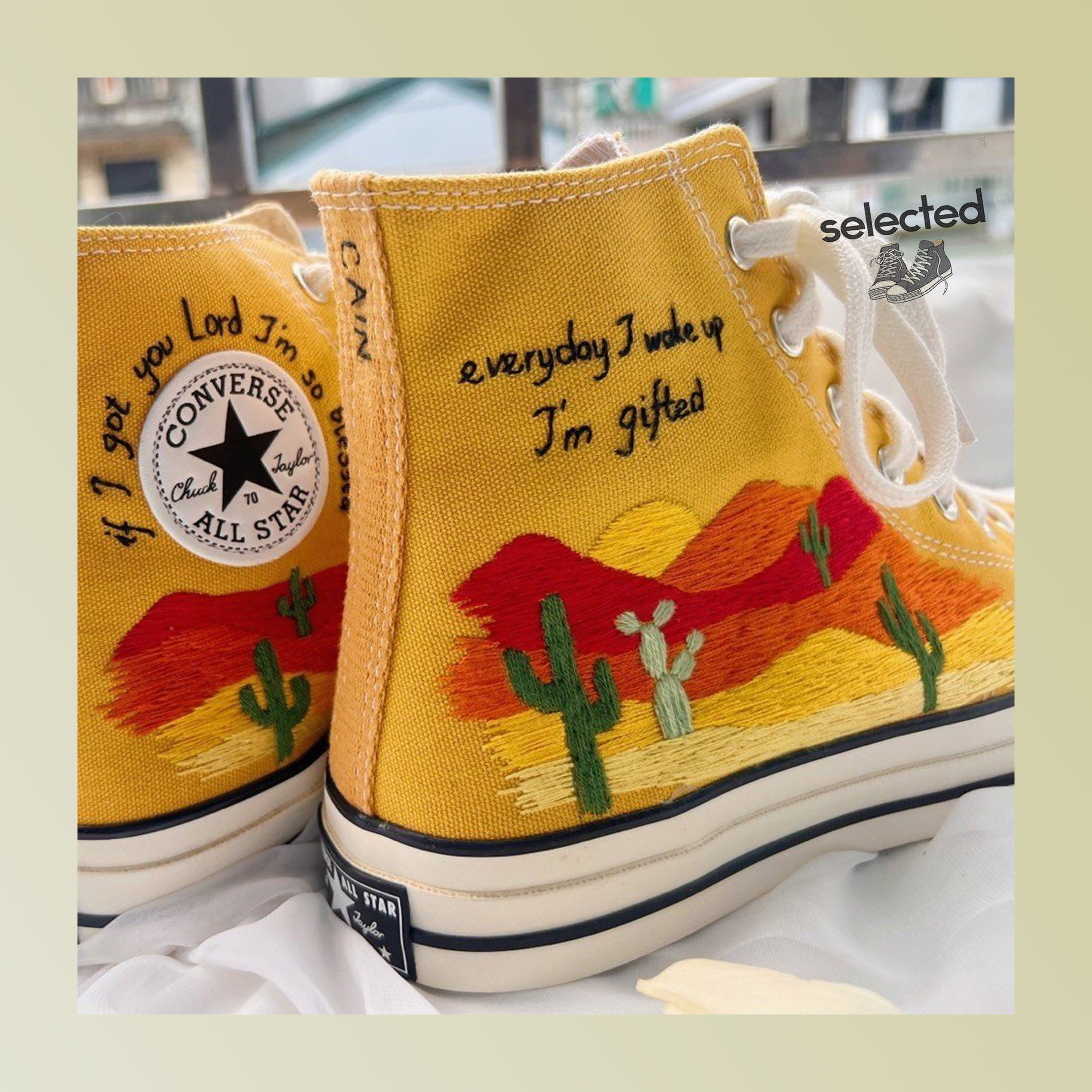 Custom Floral Embroidered Shoes, Handmade Embroidered Conver | Inspire ...