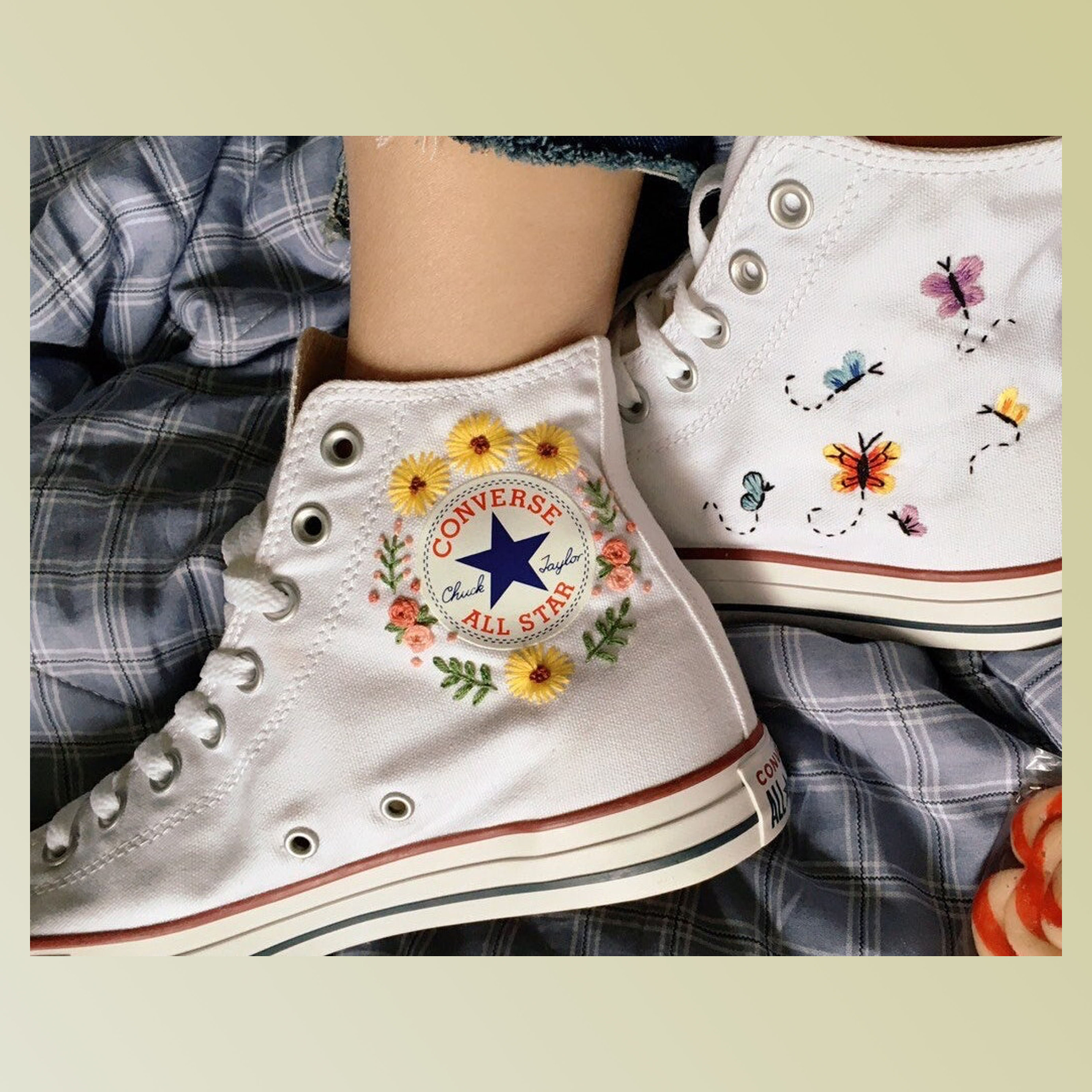 Wedding Converse,Flower Converse,Embroidered Converse,Custom | Inspire ...