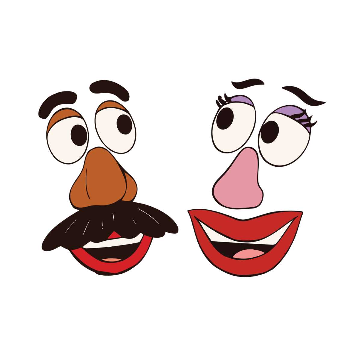 Funny Mr Potato and Ms Potato Head Couple SVG Download | Inspire Uplift