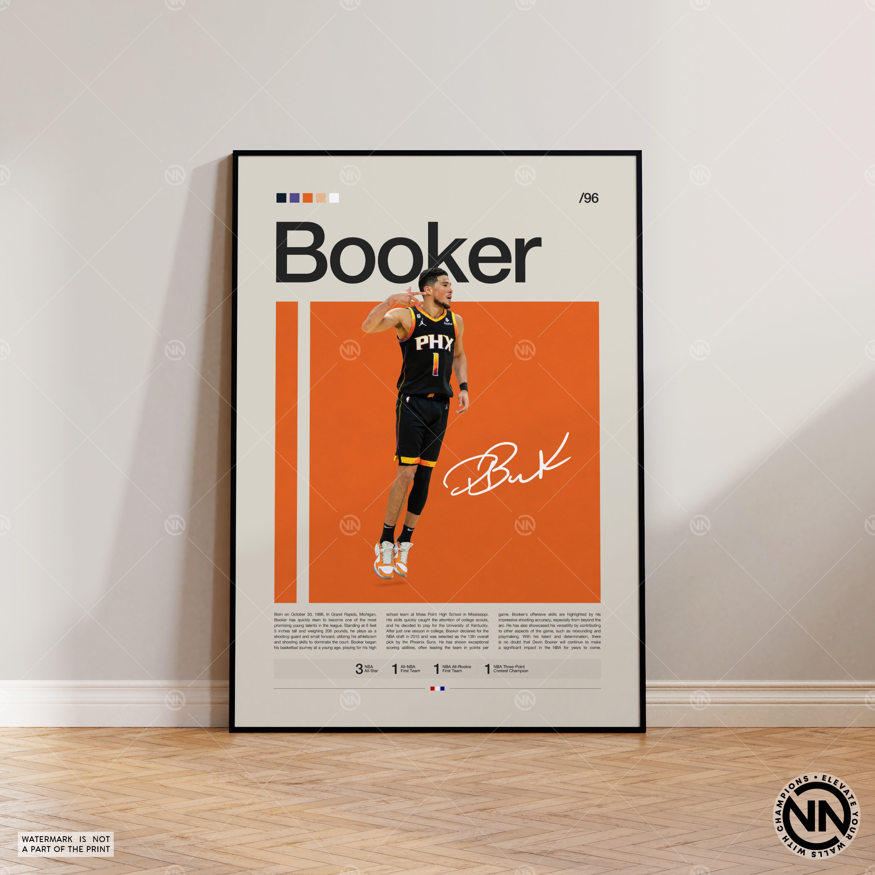 Devin Booker Poster, Phoenix Suns Poster, NBA Poster, Sports - Inspire ...