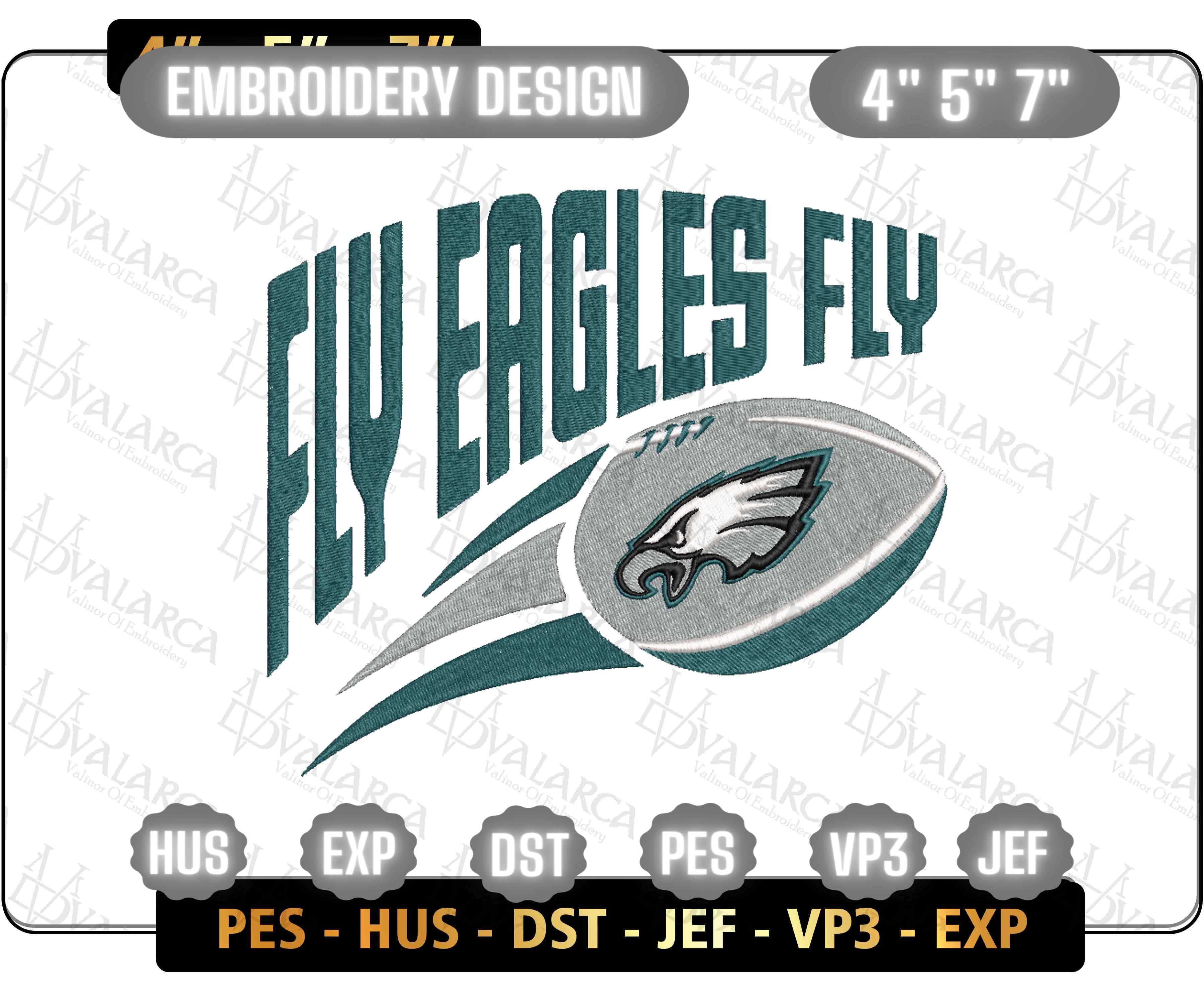 Fly Eagle Fly Embroidery Design, NFL Philadelphia Eagles Foo | Inspire Uplift