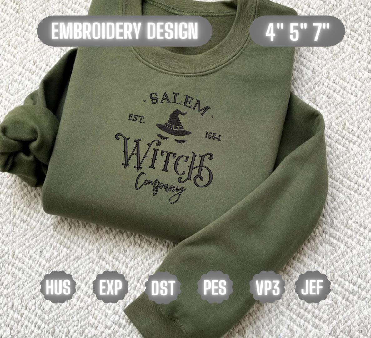 Salem Witch Company Embroidery Design, Salem City Est 1692 E | Inspire ...