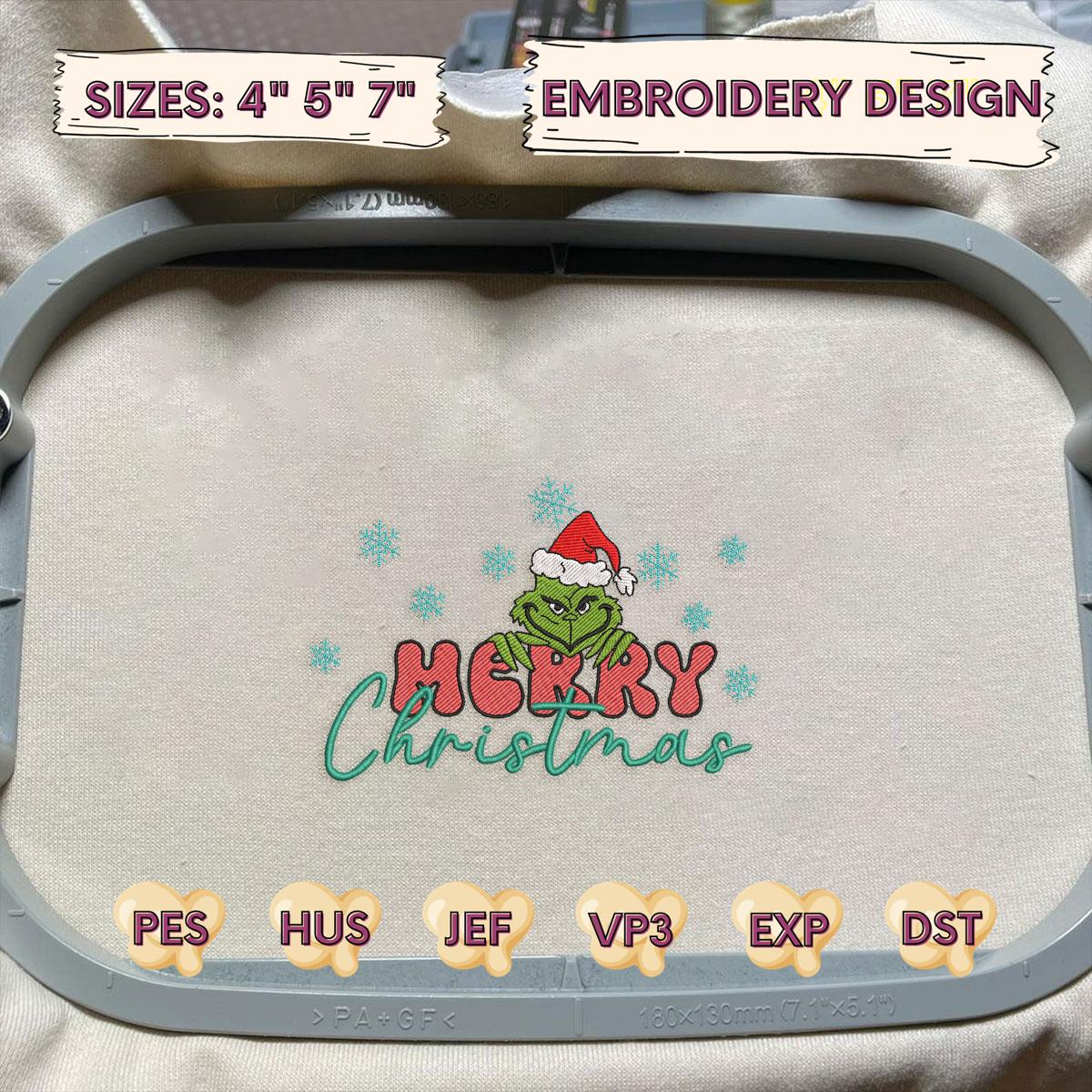 Christmas 2023 Embroidery Machine Design, Green Monster Merr - Inspire ...