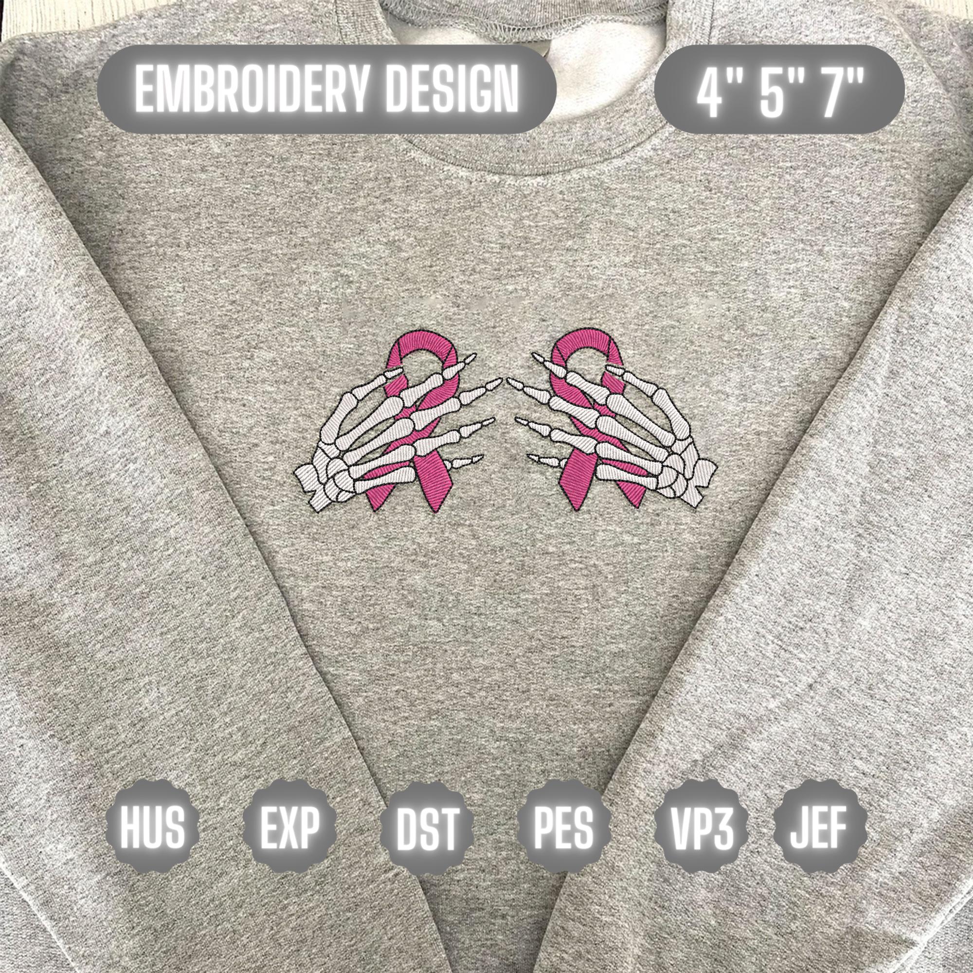 Skeleton Hand Embroidery Design, Support Cancer Embroidery D | Inspire ...