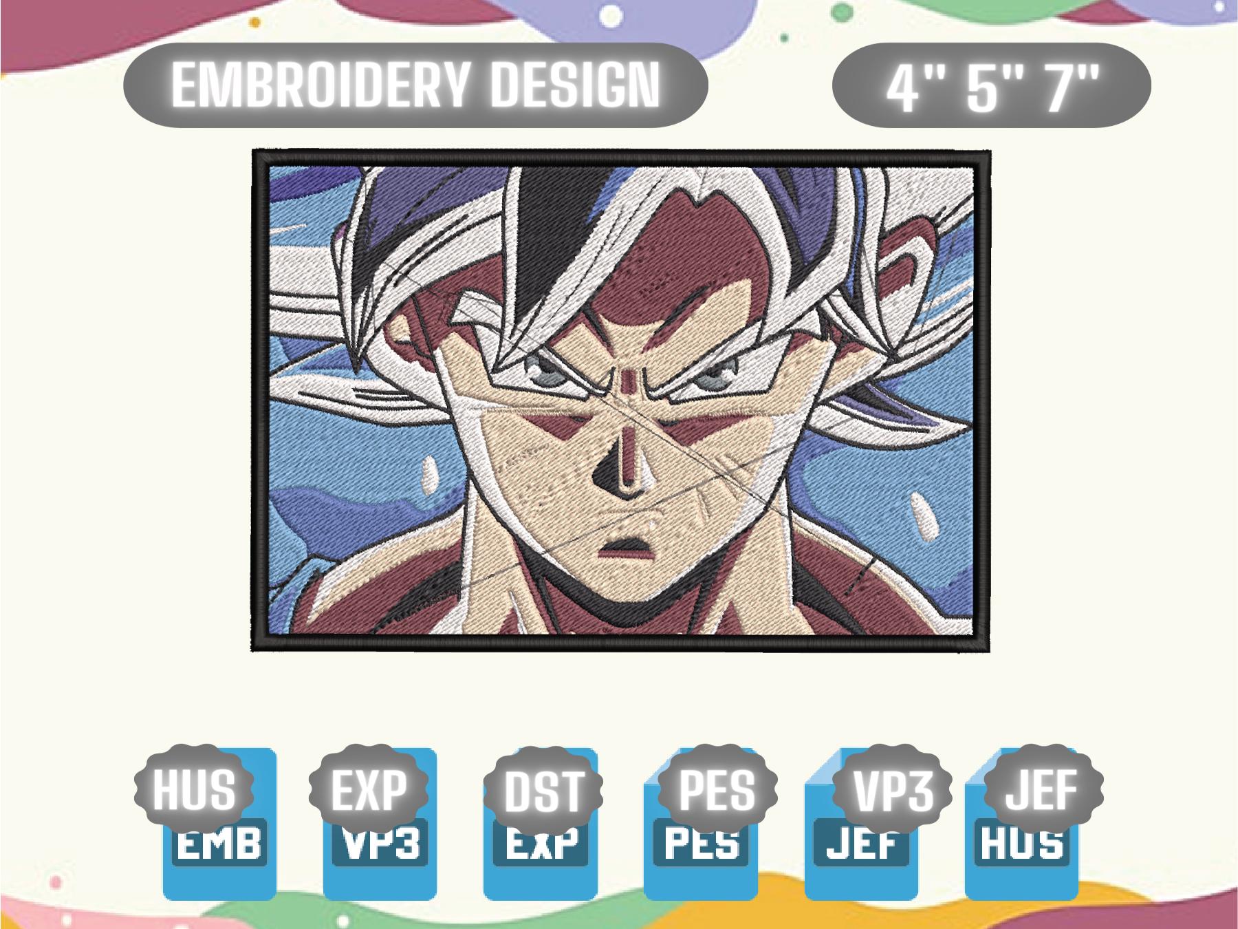 Anime Embroidery Designs, G0ku UI Embroidery Designs, Anime | Inspire ...