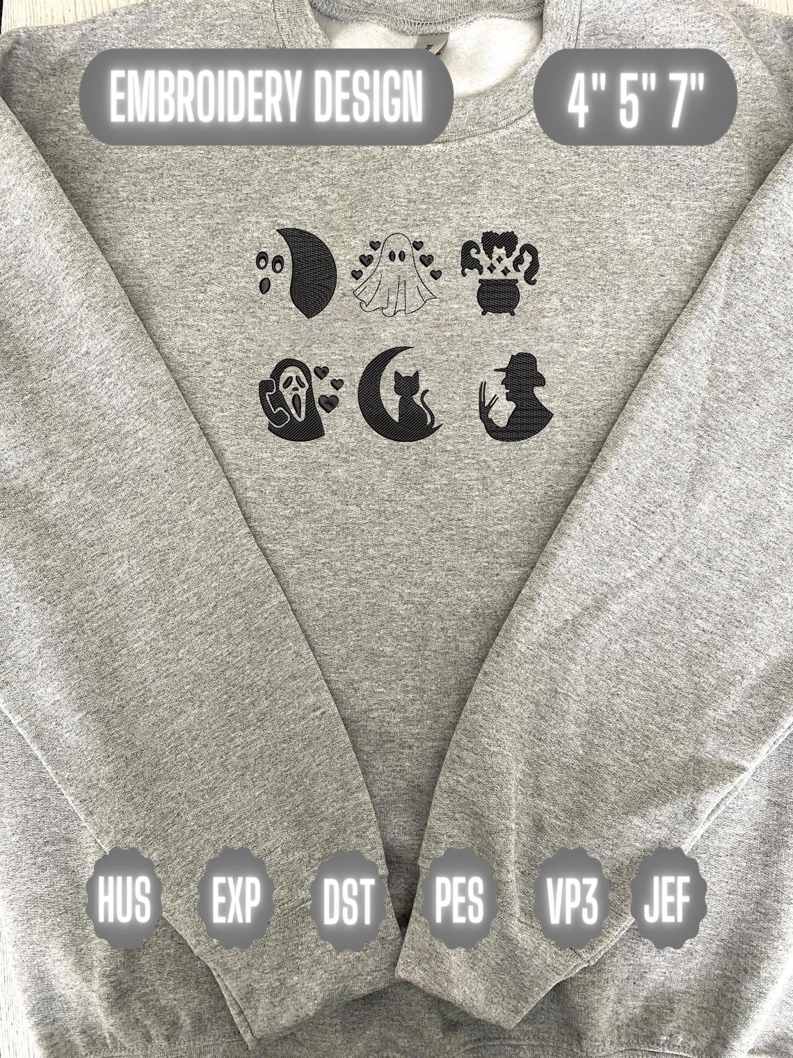 Halloween Gang Embroidery Design, Horror Characters Embroide | Inspire ...