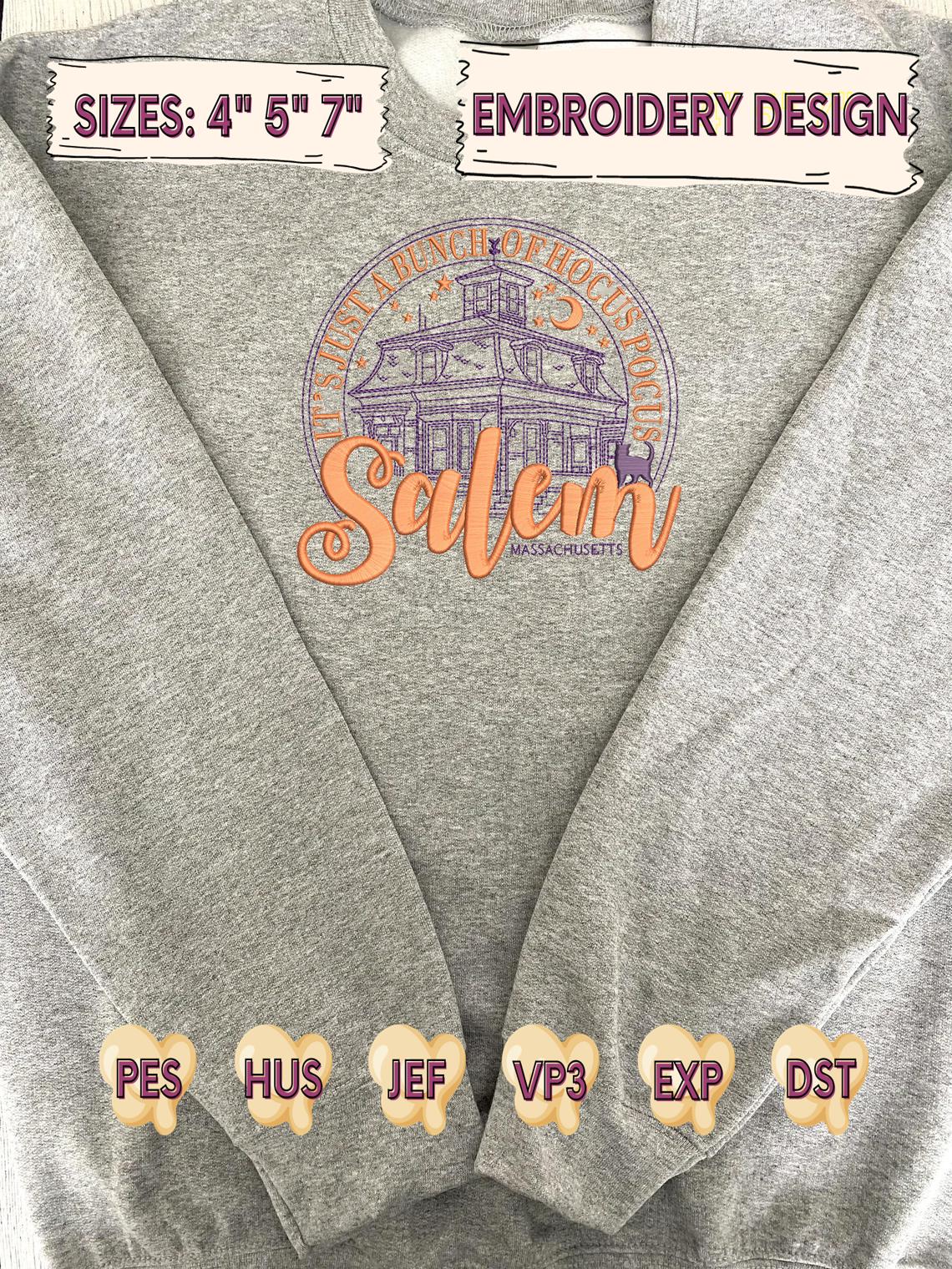 Salem Witch Embroidery Design, Scary Witch Halloween Embroid | Inspire ...