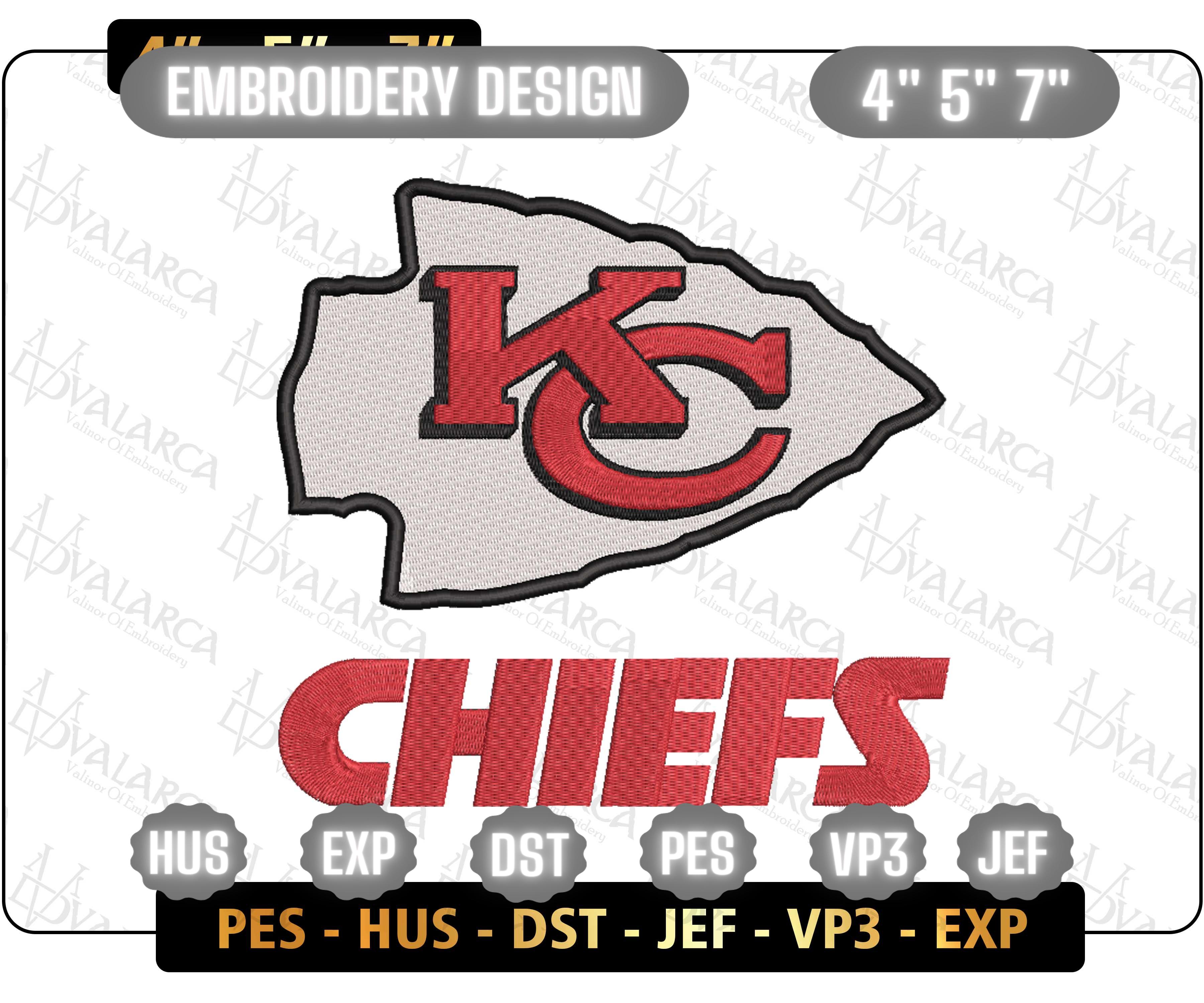 NFL Kansas City Chiefs Logo Embroidery Design, NFL Football | Inspire ...