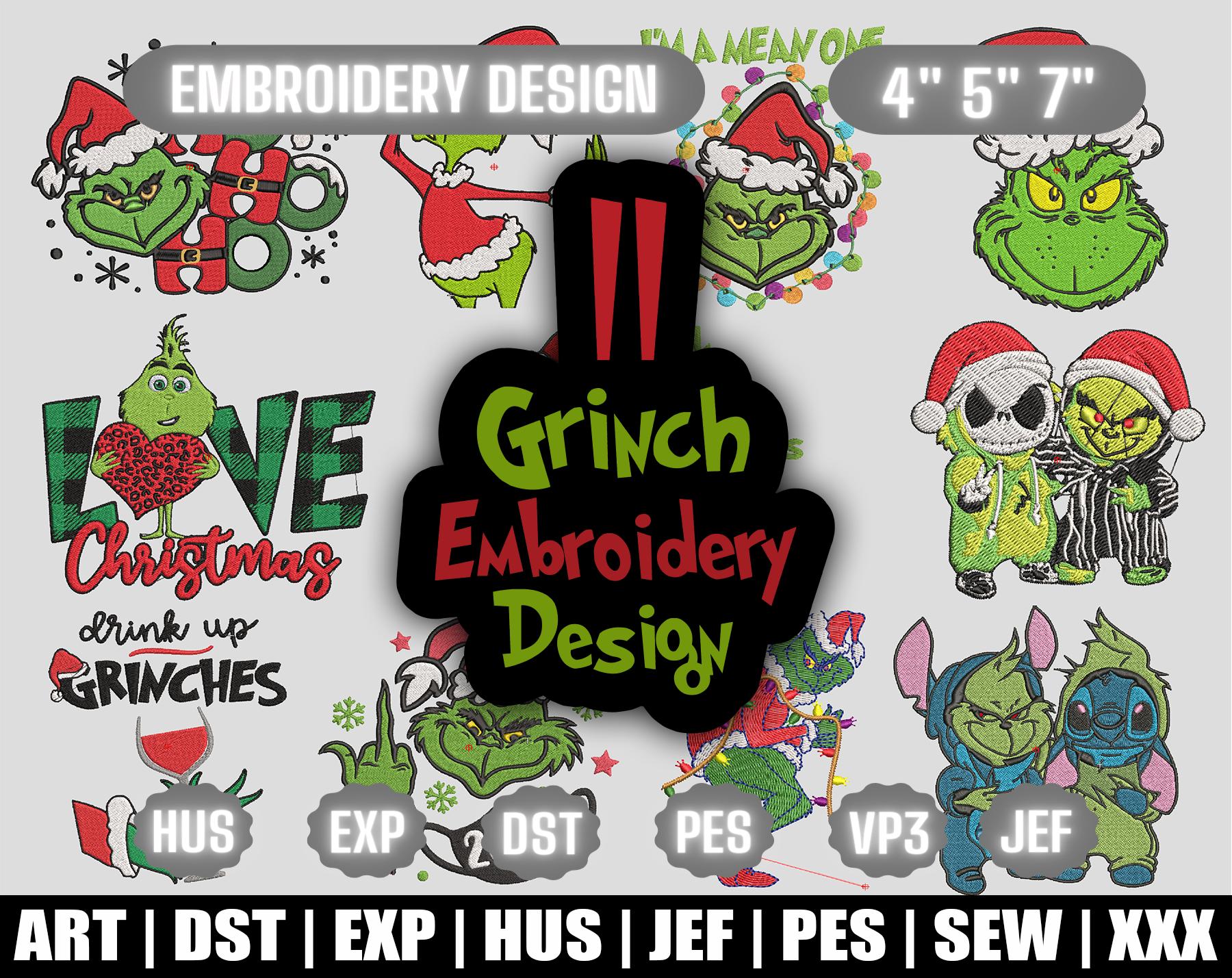 Grinch Embroidery Designs, Grinch Embroidery, Christmas Ligh | Inspire ...