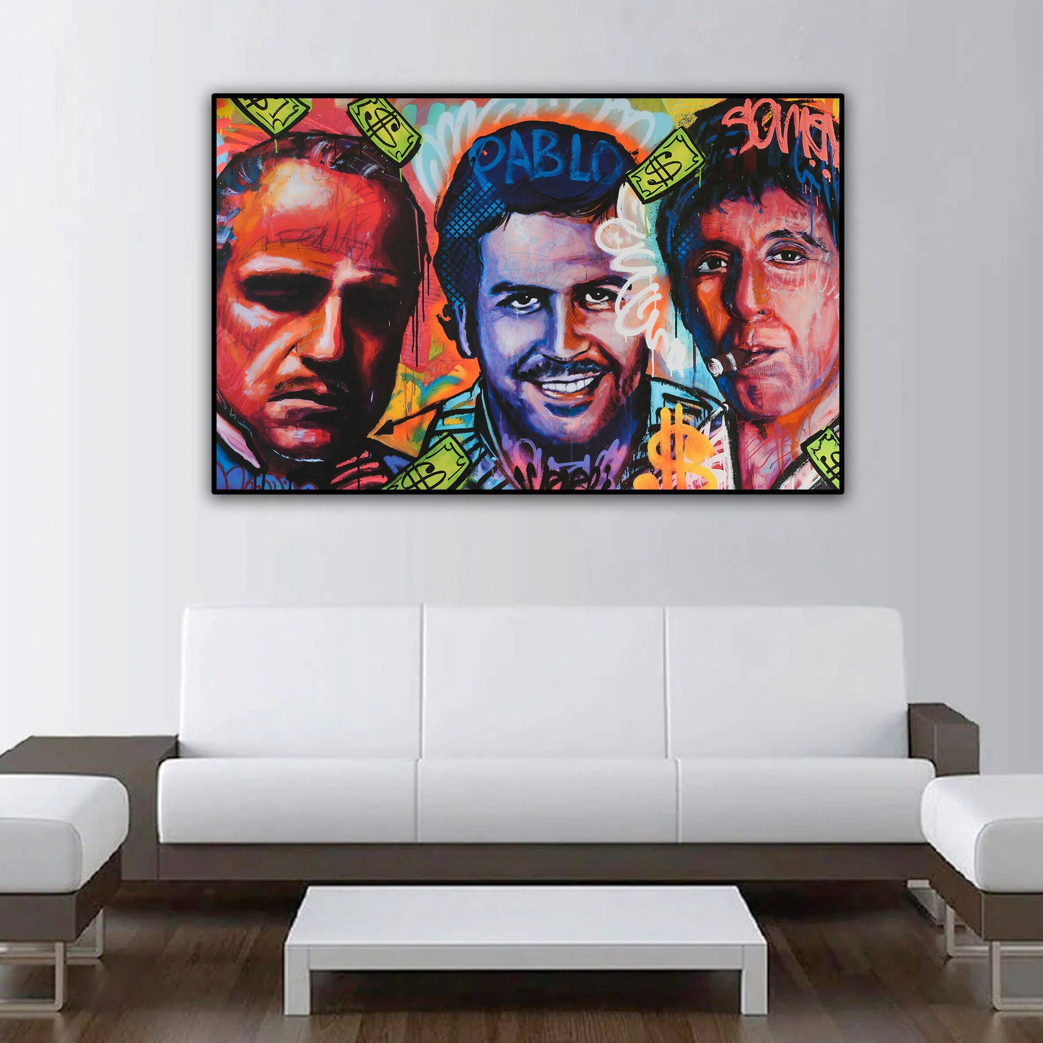 Don Corleone Pablo Escobar Tony Montana Wall Art Canvas Prin | Inspire Uplift