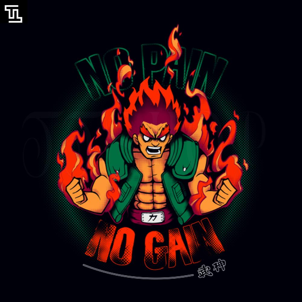 Guy Sensei NO PAIN NO GAIN Naruto PNG | Inspire Uplift