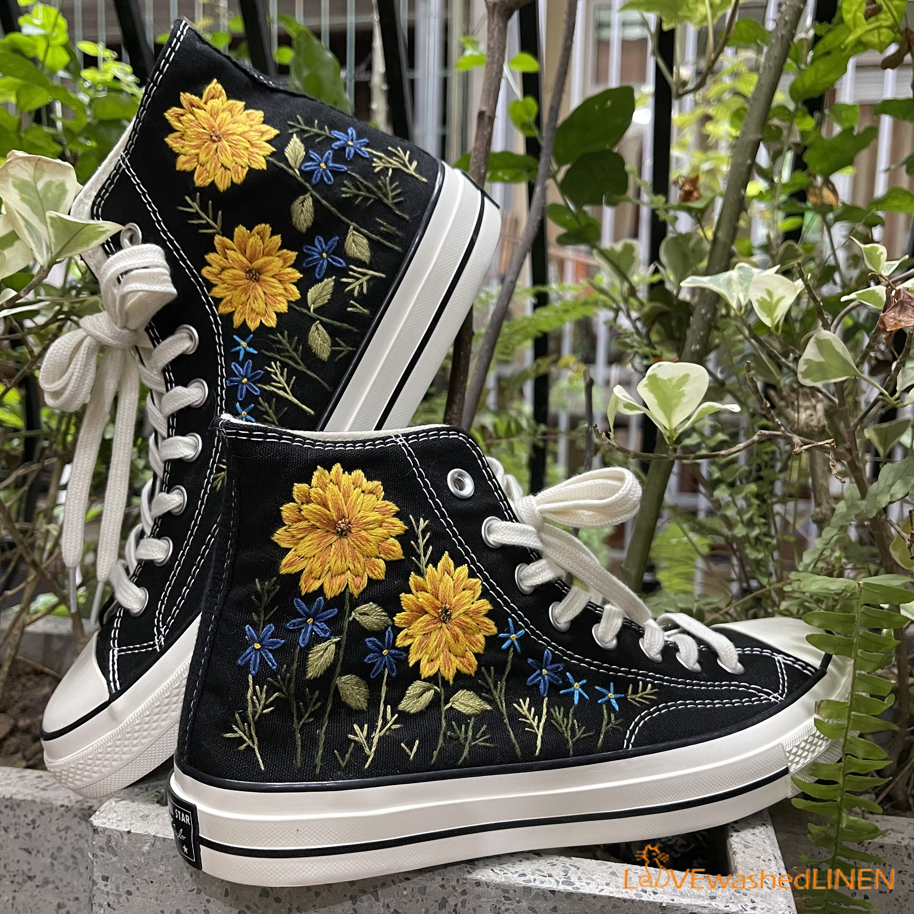 Custom Converse Chuck Taylor Flowers Embroidered Sneaker, W | Inspire ...