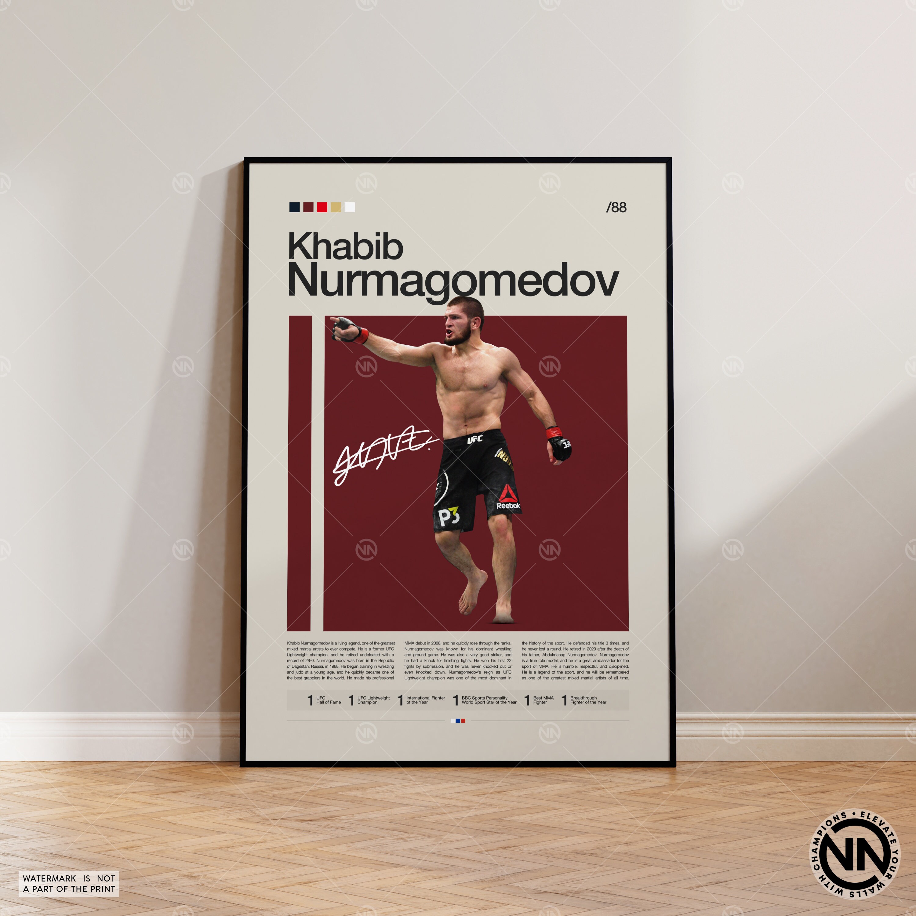 Khabib Nurmagomedov Poster, MMA Poster, Boxing Poster, Sport | Inspire ...