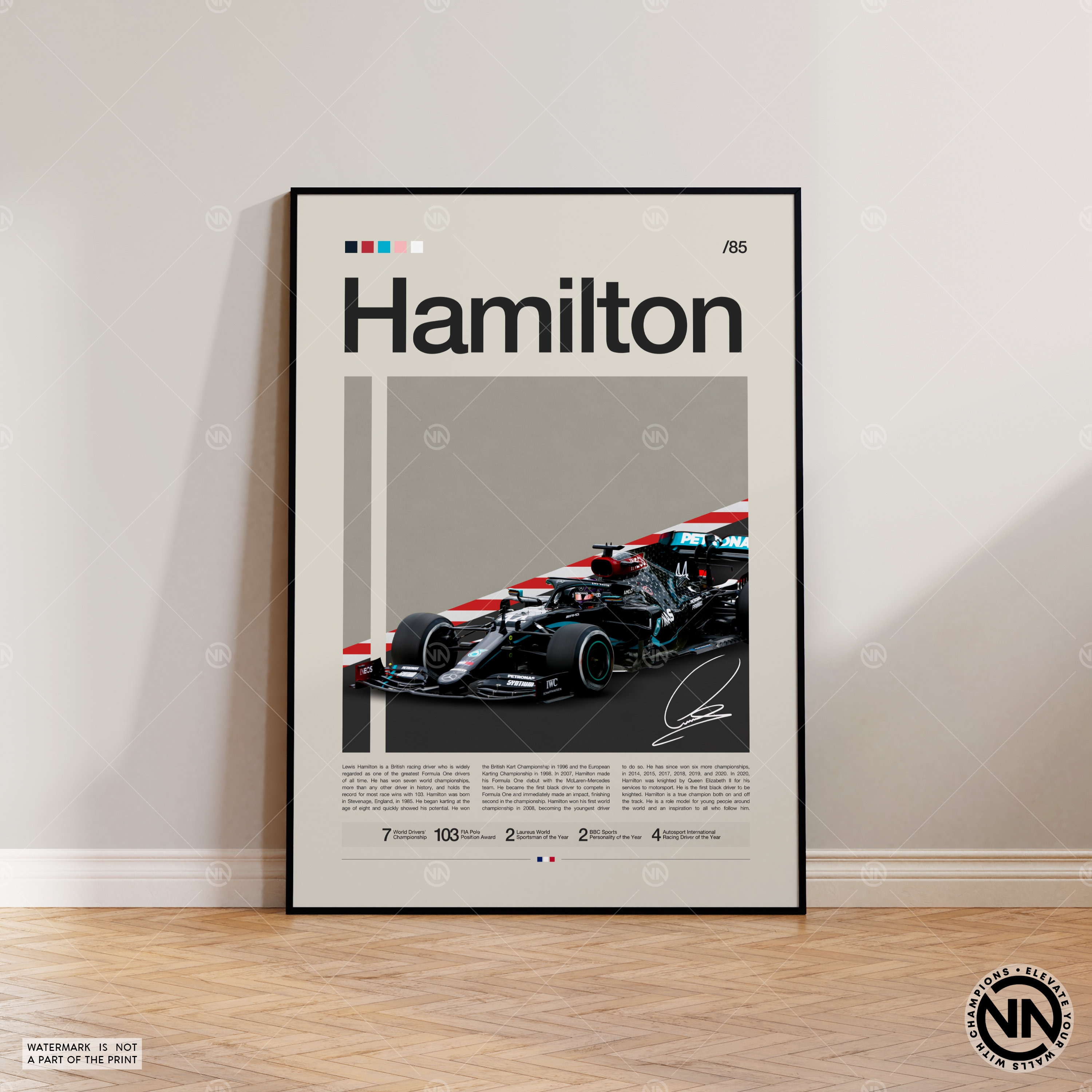 Lewis Hamilton Poster, Formula One Poster, F1 Racing Poster, - Inspire ...