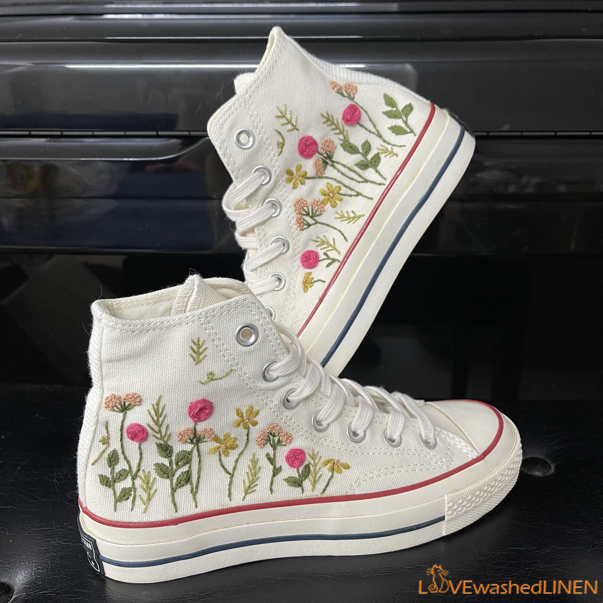 Custom Embroidered Converse High Tops Chuck Taylor 1970s, Em | Inspire ...