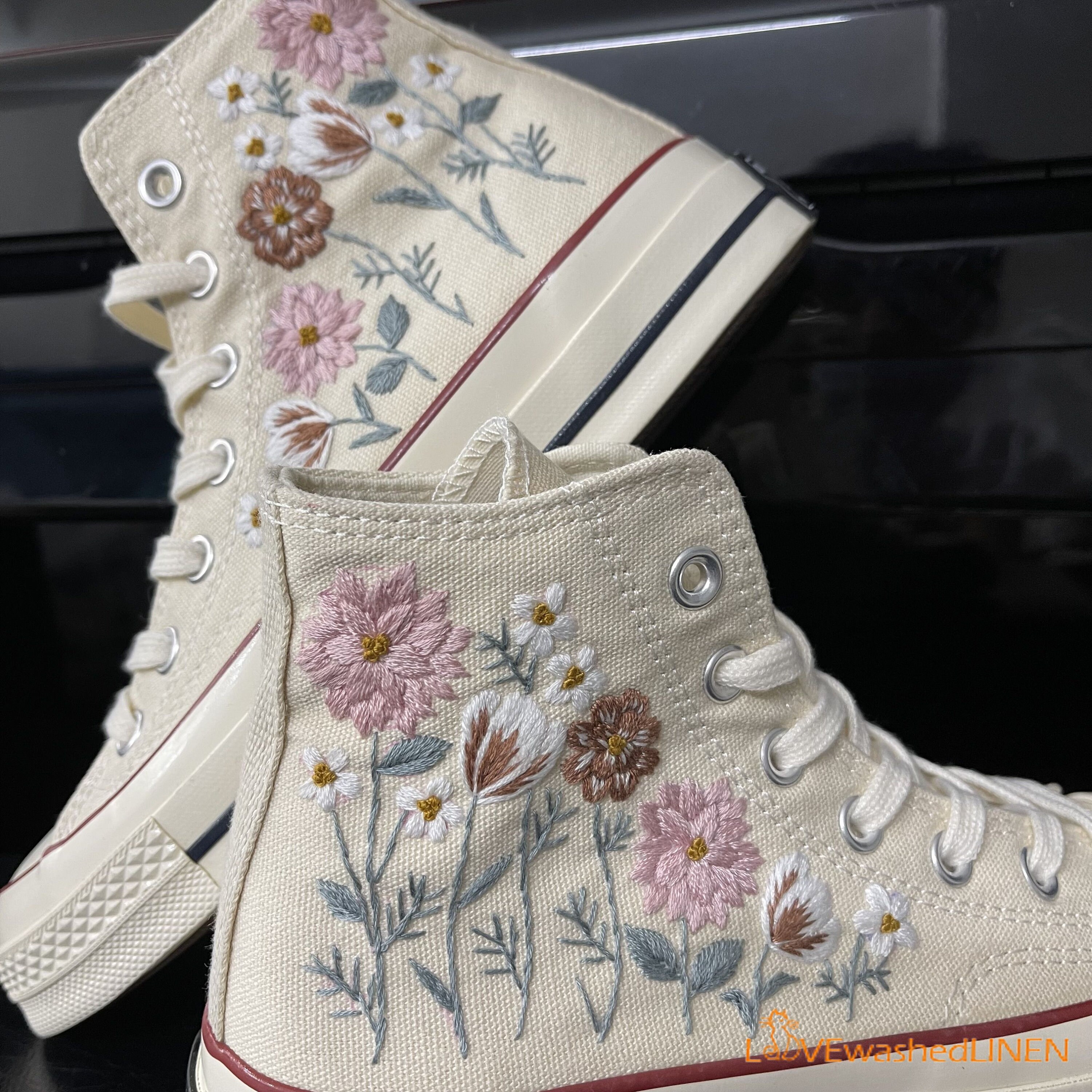 Custom Embroidered Converse High Tops, Custom Converse Chuck | Inspire ...