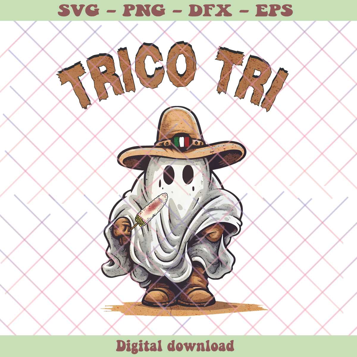 Funny Spanglish Halloween Trico Tri Ghost SVG Download | Inspire Uplift