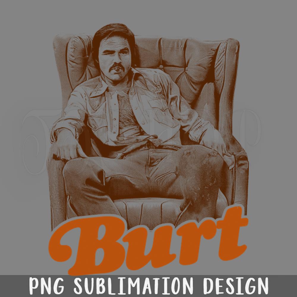 Burt Reynolds Retro Fan Art Digital Download PNG Download | Inspire Uplift