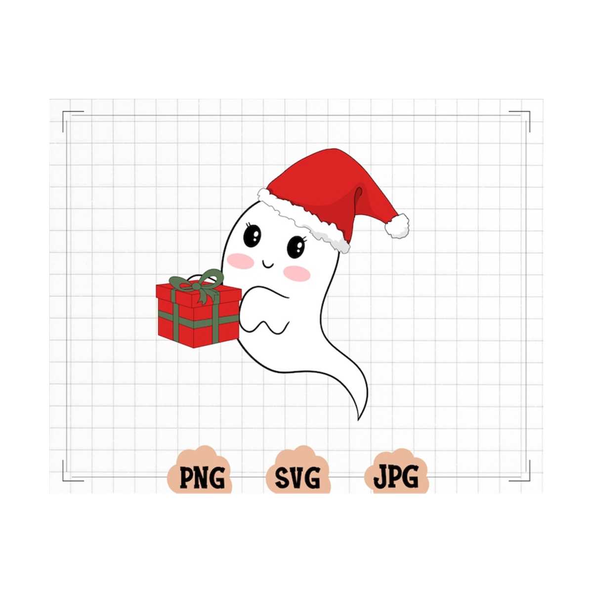 Christmas Ghost Svg, Santa Ghost Christmas Svg, Halloween Ch | Inspire ...