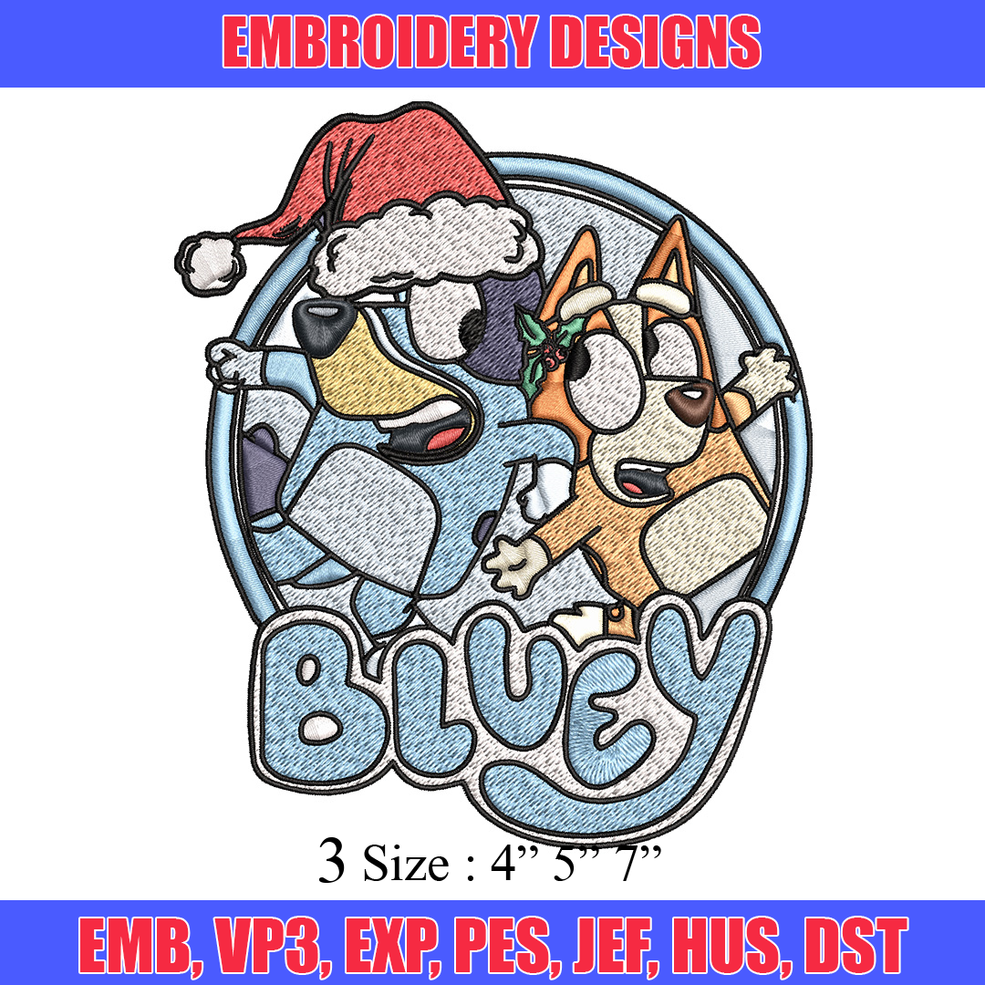 Bluey circle Embroidery Design, Bluey Embroidery, Embroidery | Inspire ...