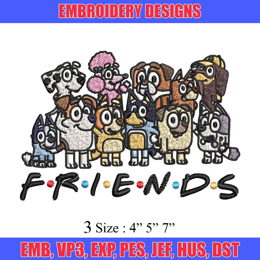 Bluey Friends Embroidery, Bluey cartoon Embroidery, Embroide | Inspire ...