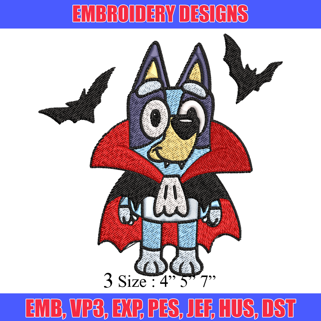 Bluey Halloween Embroidery design, Bluey Halloween Embroider | Inspire ...