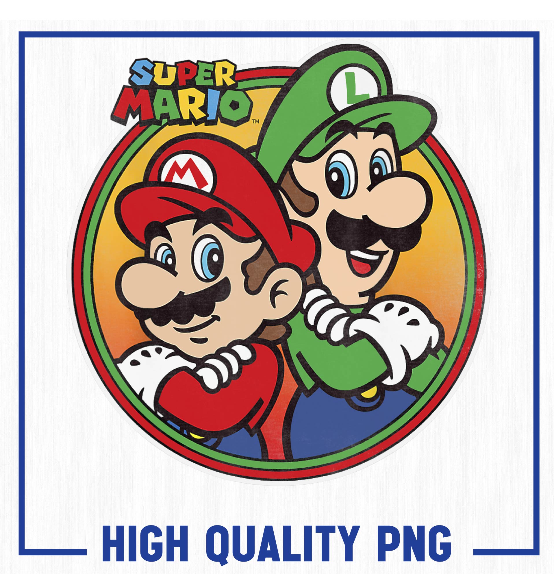 Super Mario and Luigi Brothers Png, Circle Graphic Png, Mari | Inspire ...