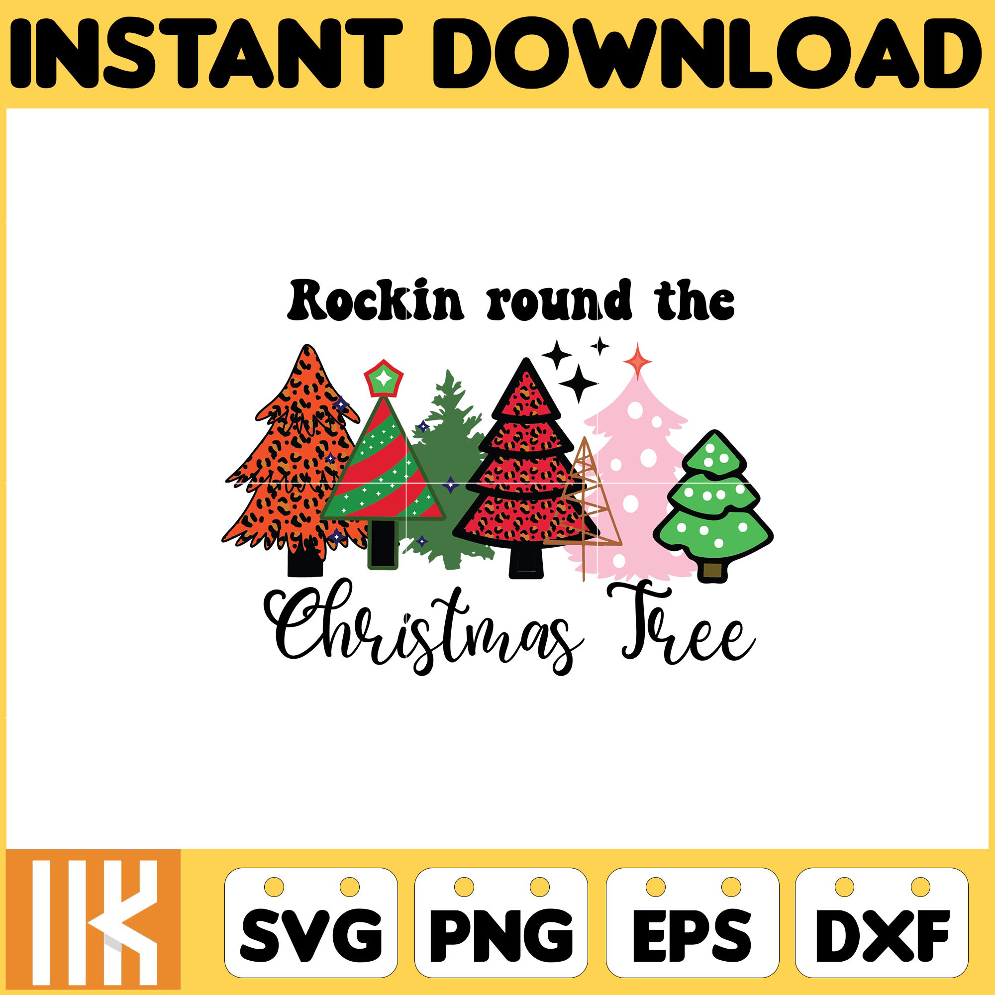Retro Christmas Svg, Rockin Round The Christmas Tree Svg, Ho | Inspire ...