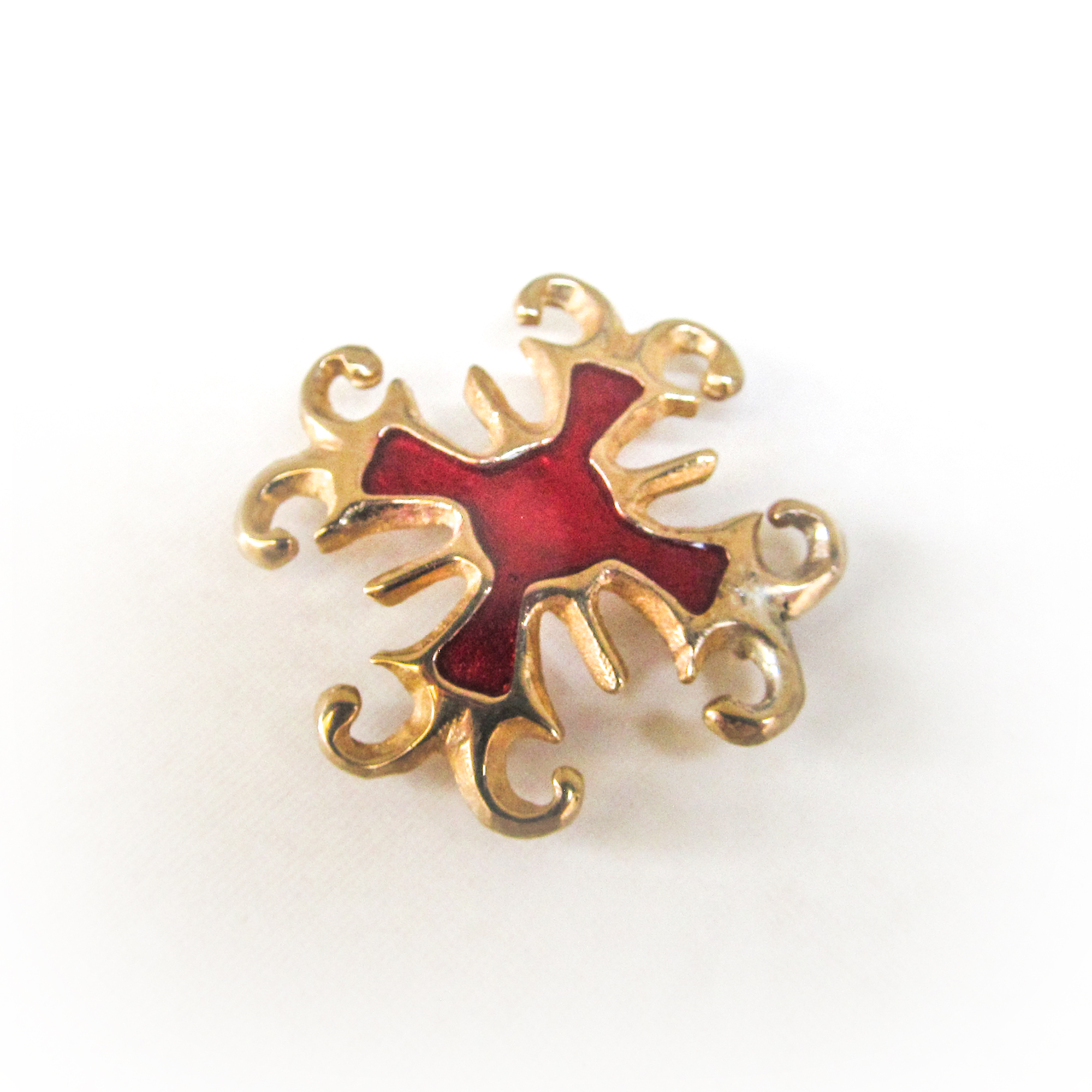 Red enamelled Cross necklace connector,octagonal cross of th | Inspire ...