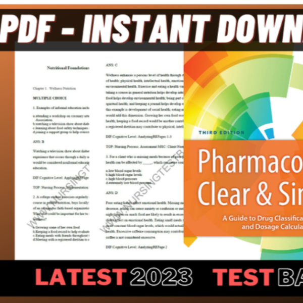Test Bank Pharmacology Clear and Simple A Guide to Drug Clas | Inspire ...