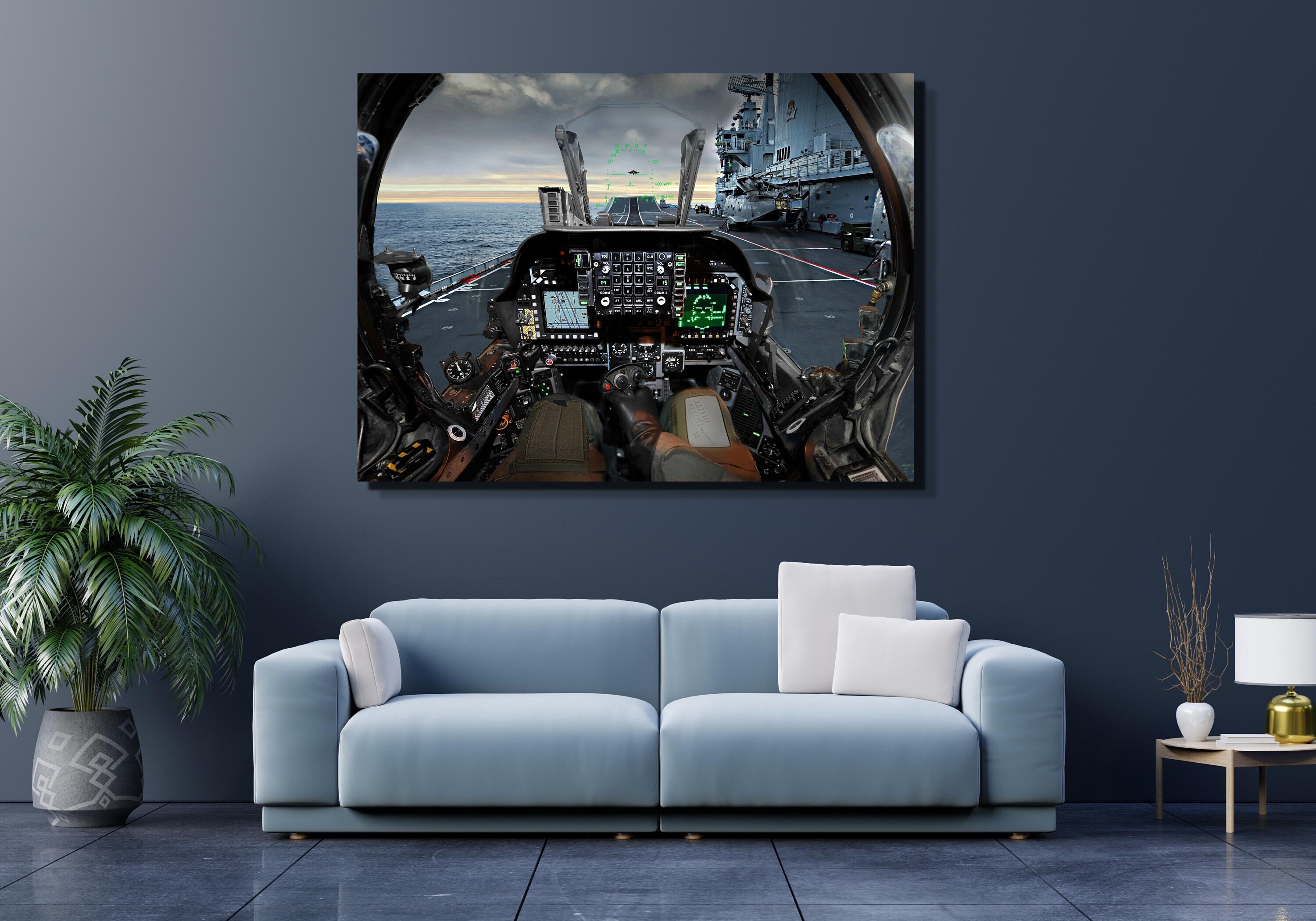 Fighter Aircraft Cockpit Canvas Wall Art Desing, F22 Cockpit | Inspire ...