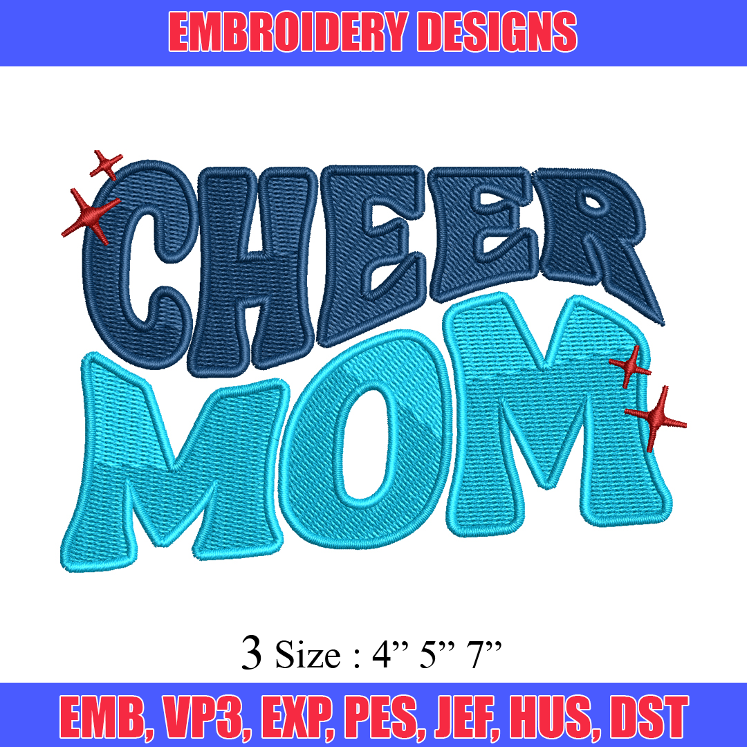 Cheer mom Logo embroidery design, Cheer mom Logo embroidery, | Inspire ...