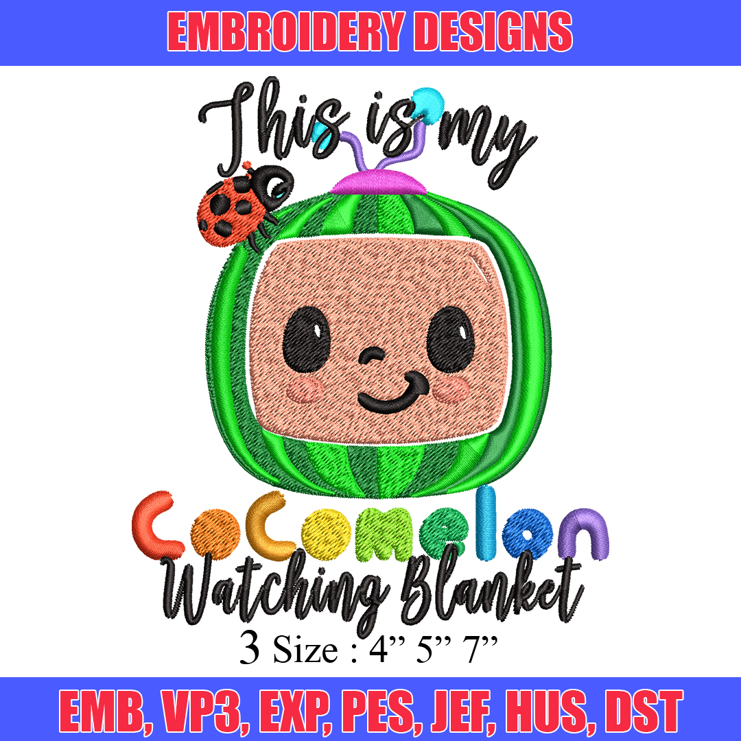 Cocomelon Logo Embroidery design, Cocomelon Embroidery, logo | Inspire ...