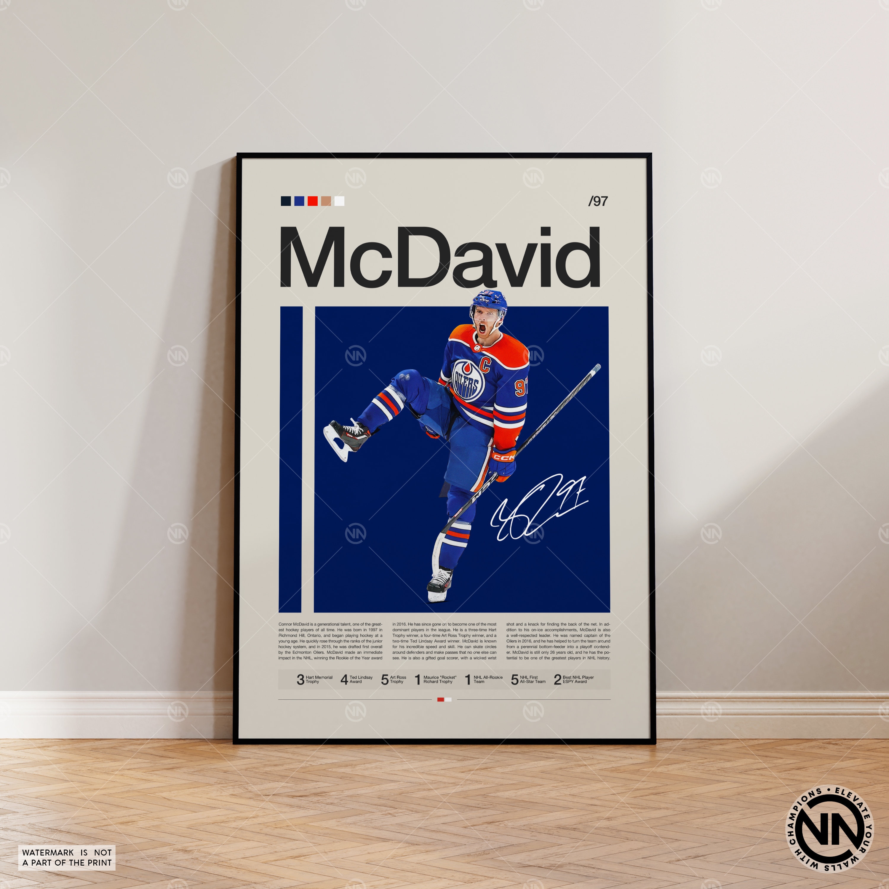 Connor McDavid Poster, Edmonton Oilers Poster, NHL Poster, H | Inspire ...