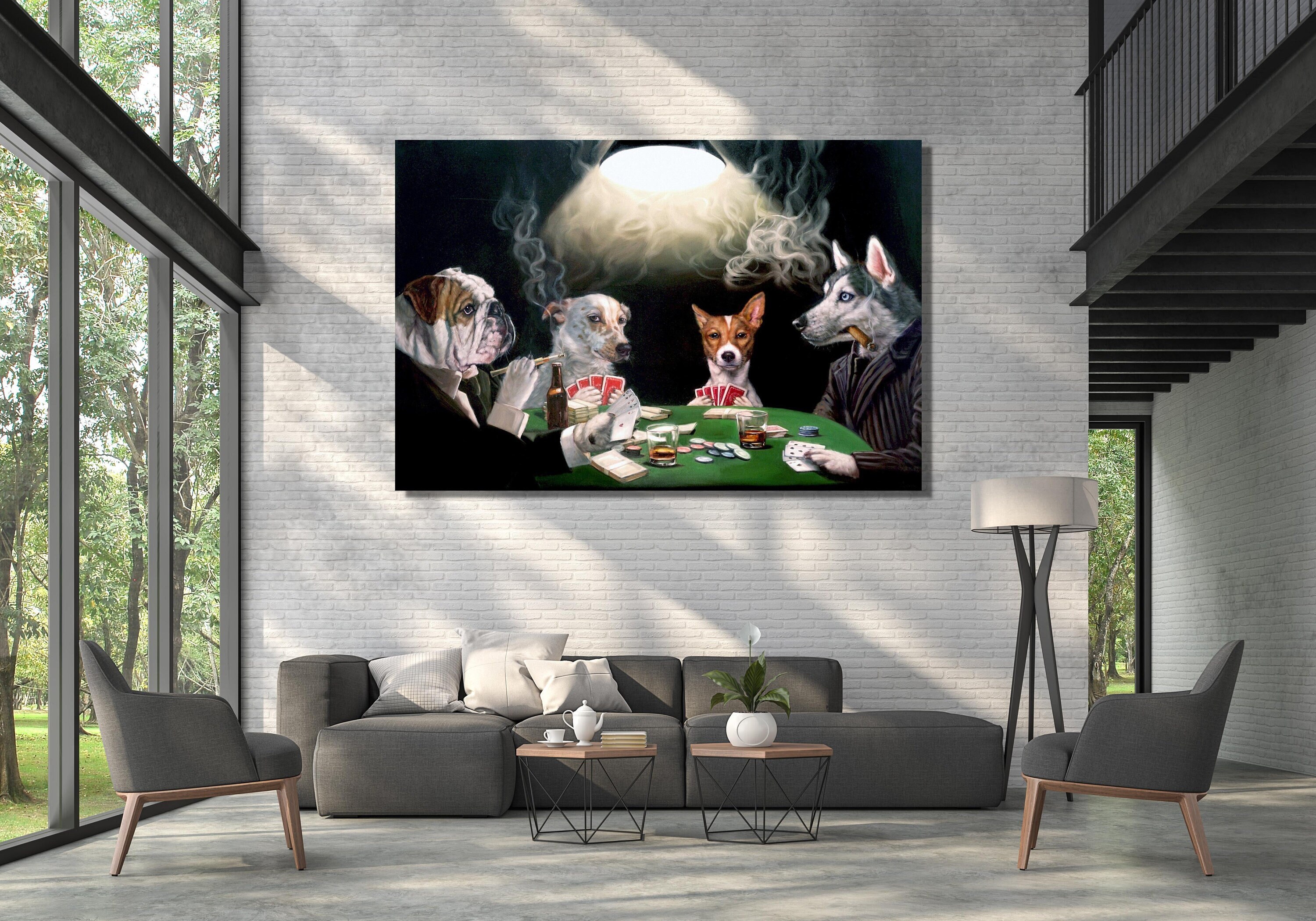 Dogs Playing Card Canvas Wall Art, Dogs Playing Poker Art Pr | Inspire ...