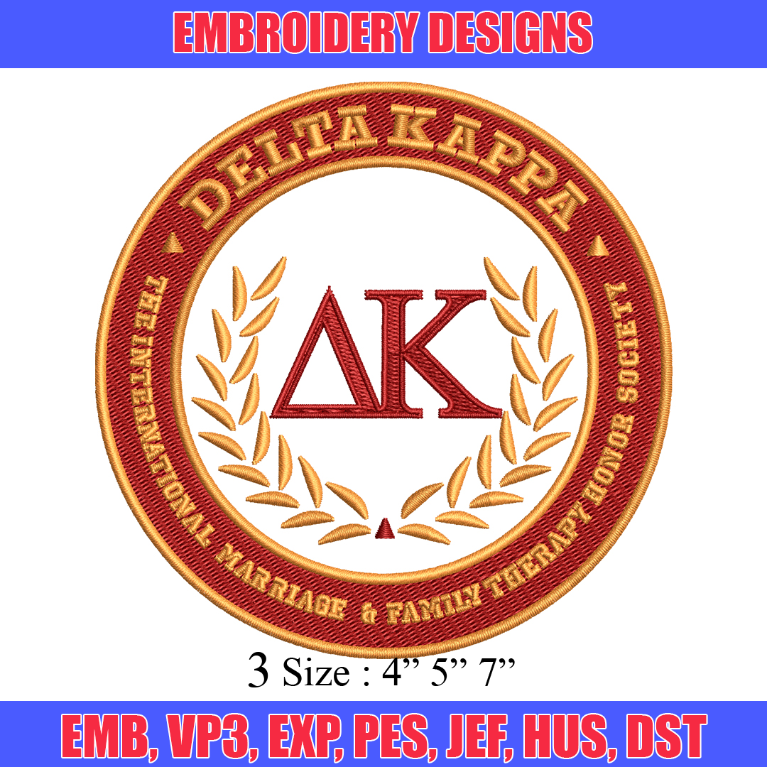 Delta Kappa embroidery design, Delta Kappa Logo embroidery, | Inspire ...