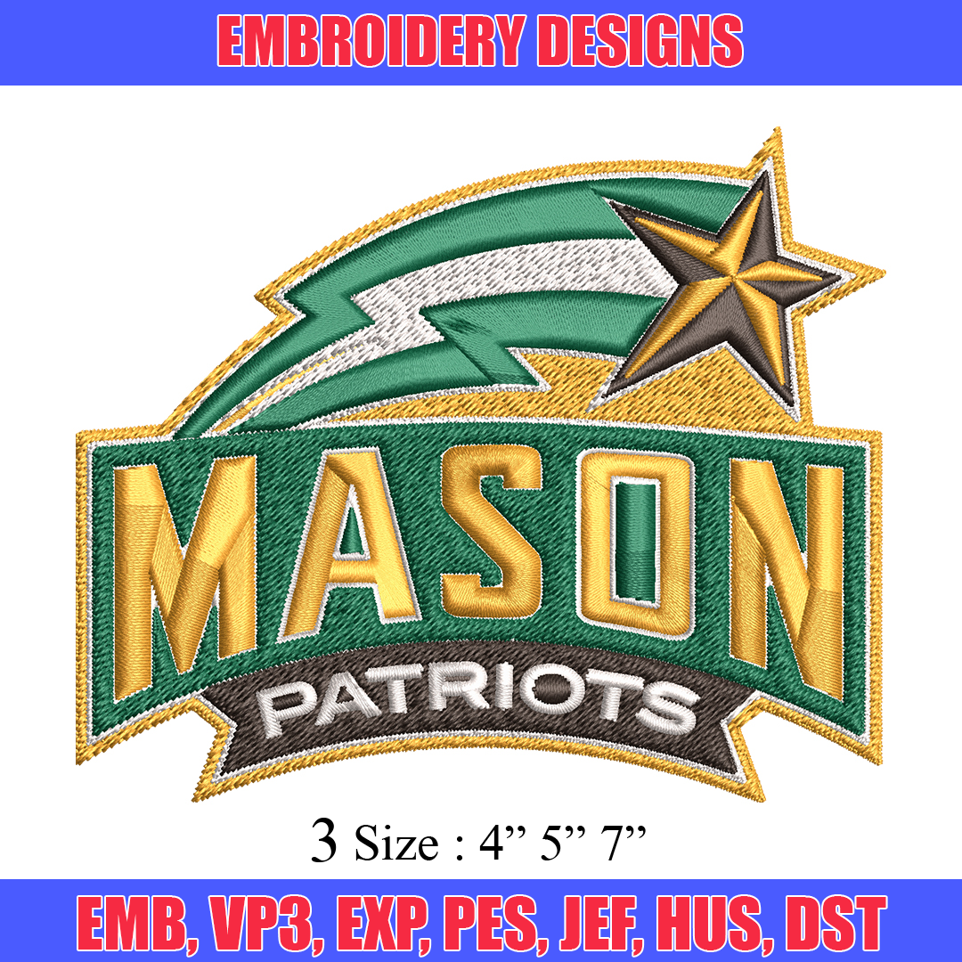 George Mason Patriots embroidery design, George Mason Patrio | Inspire ...