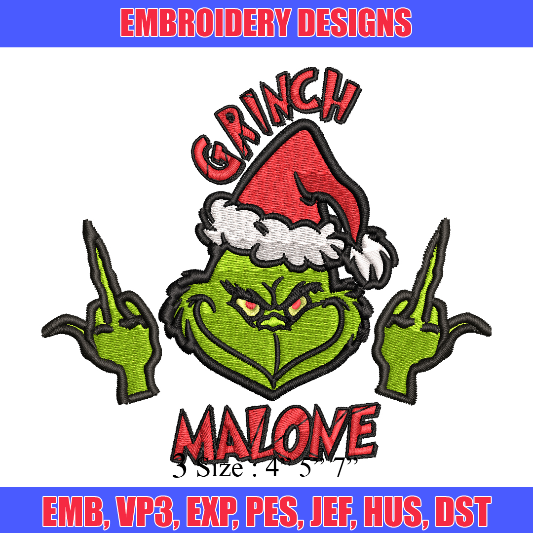 Grinch Middle Finger Embroidery design, Grinch christmas Emb - Inspire ...