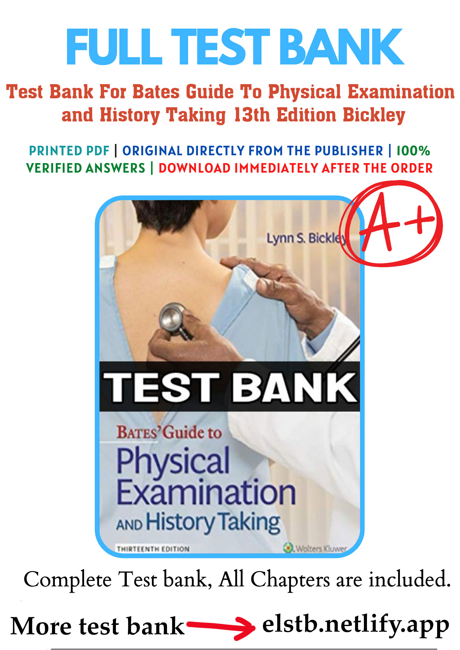 Test Bank For Bates Guide To Physical Examination and Histor | Inspire ...