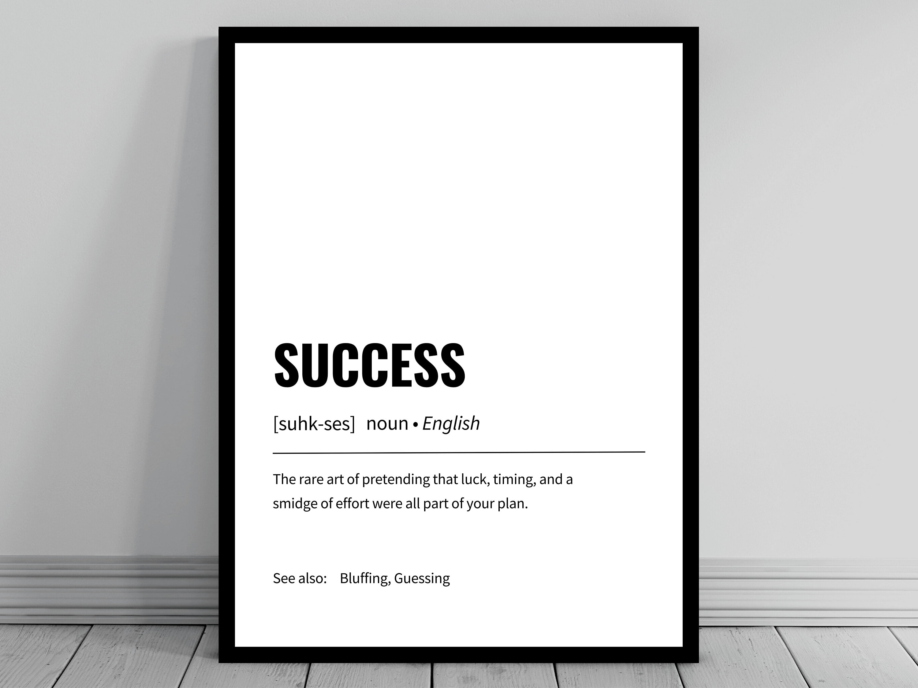 Success Definition Minimalist Office Art Funny Definition Po | Inspire ...