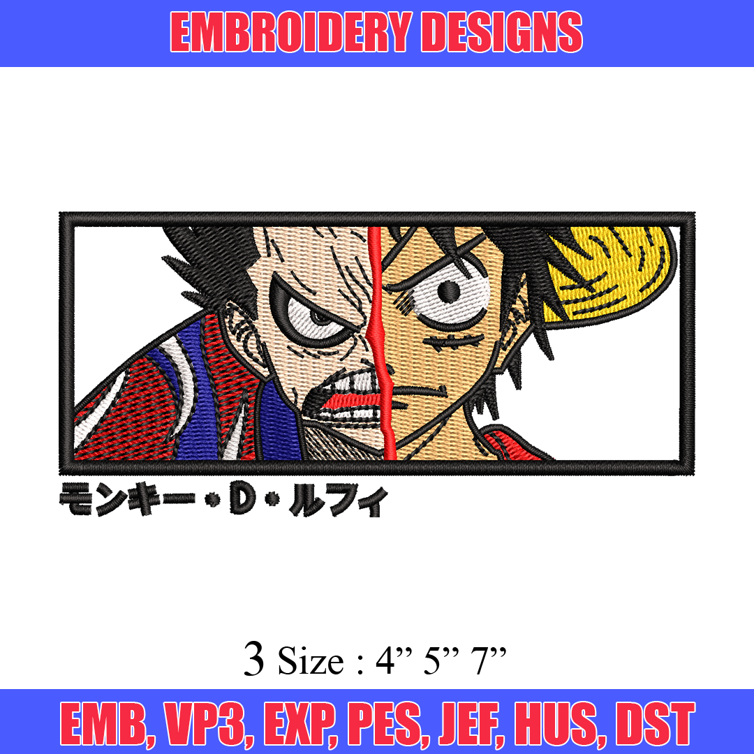 Luffy gear 4 X Luffy embroidery design, one piece embroidery | Inspire ...