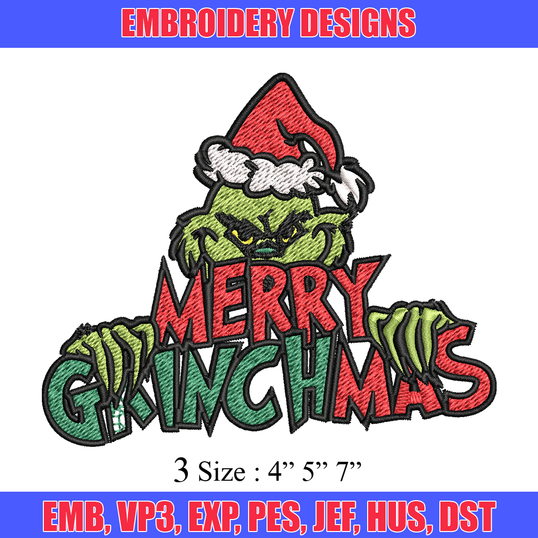 Merry christmas Grinch Embroidery design, Grinch christmas E - Inspire ...