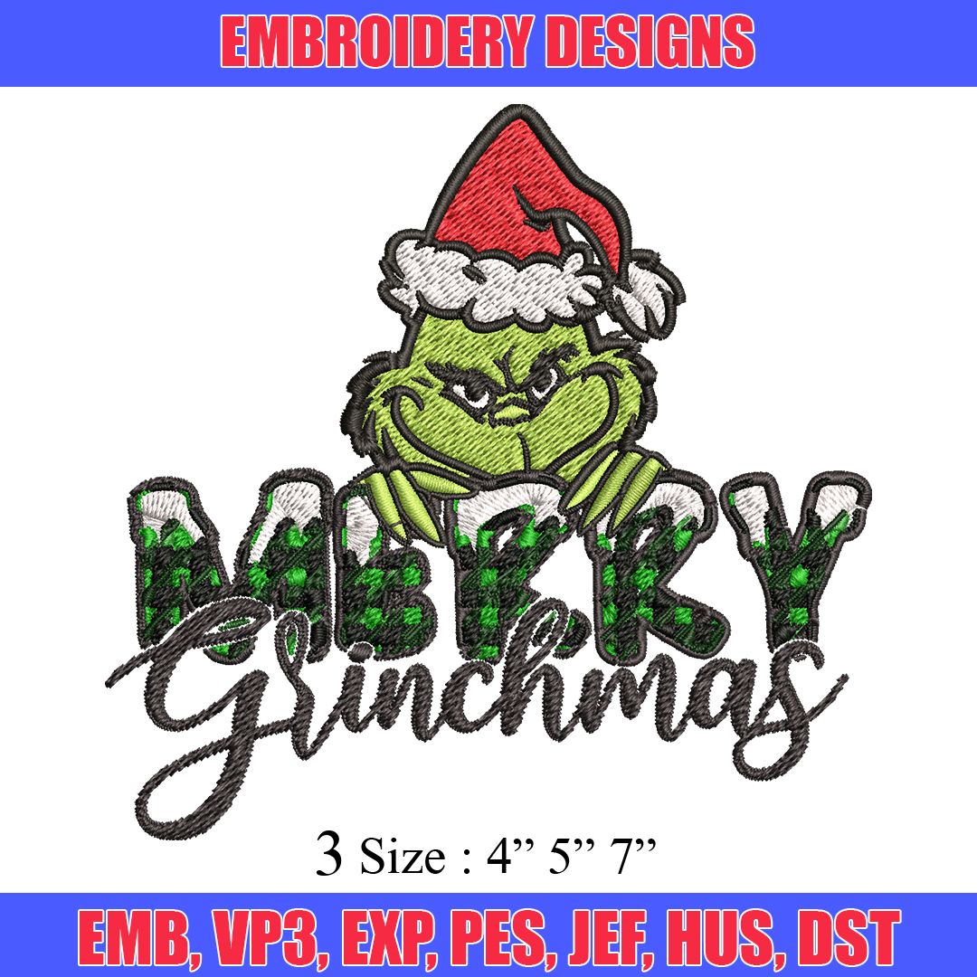 Merry Grinch Embroidery design, Grinch Merry Christmas Embro | Inspire ...